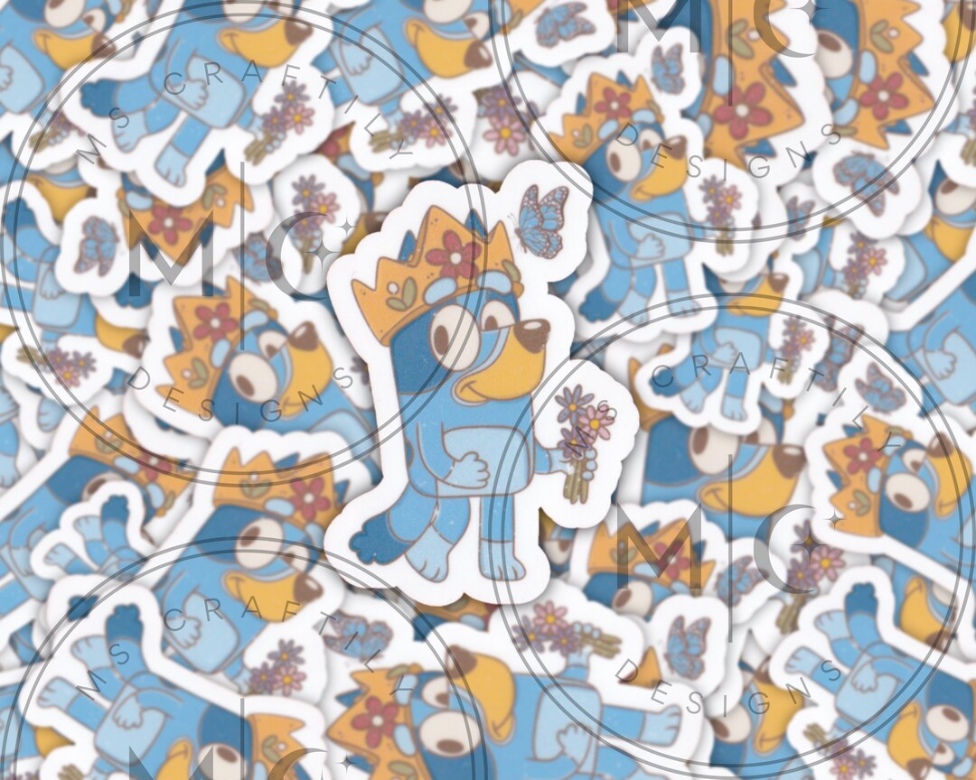 Cottagecore Bluey -- Blue Heeler Inspired Matte Vinyl Waterproof ...