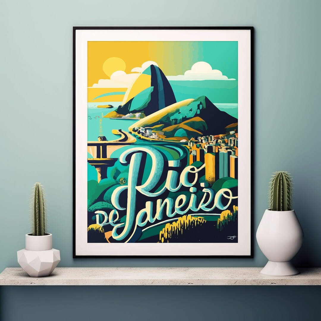 Rio De Janeiro Travel Poster, Rio De Janeiro Print, Brazil Art Print ...