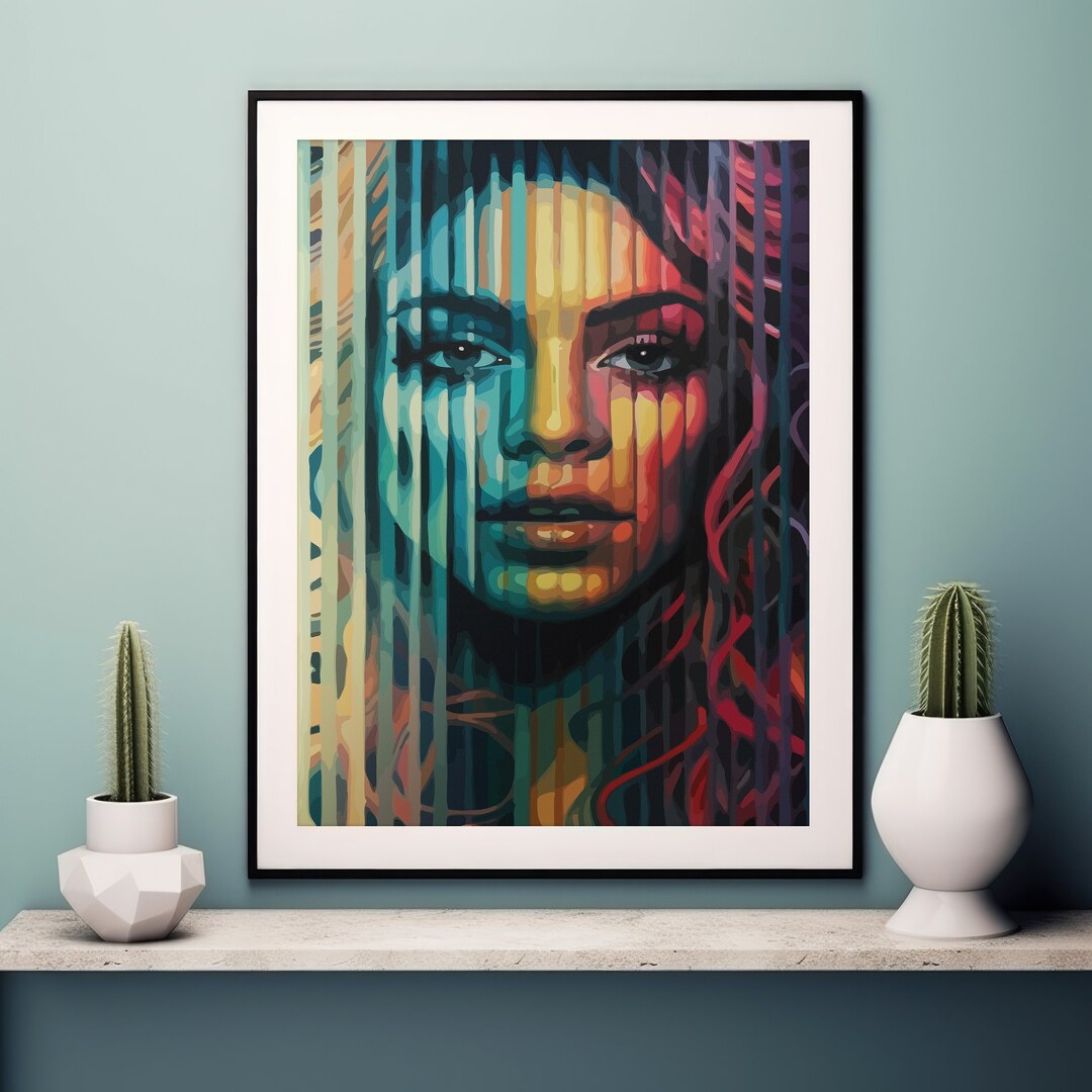 Beautiful Woman Art Print, Abstract Woman Artwork, Beautiful Face ...