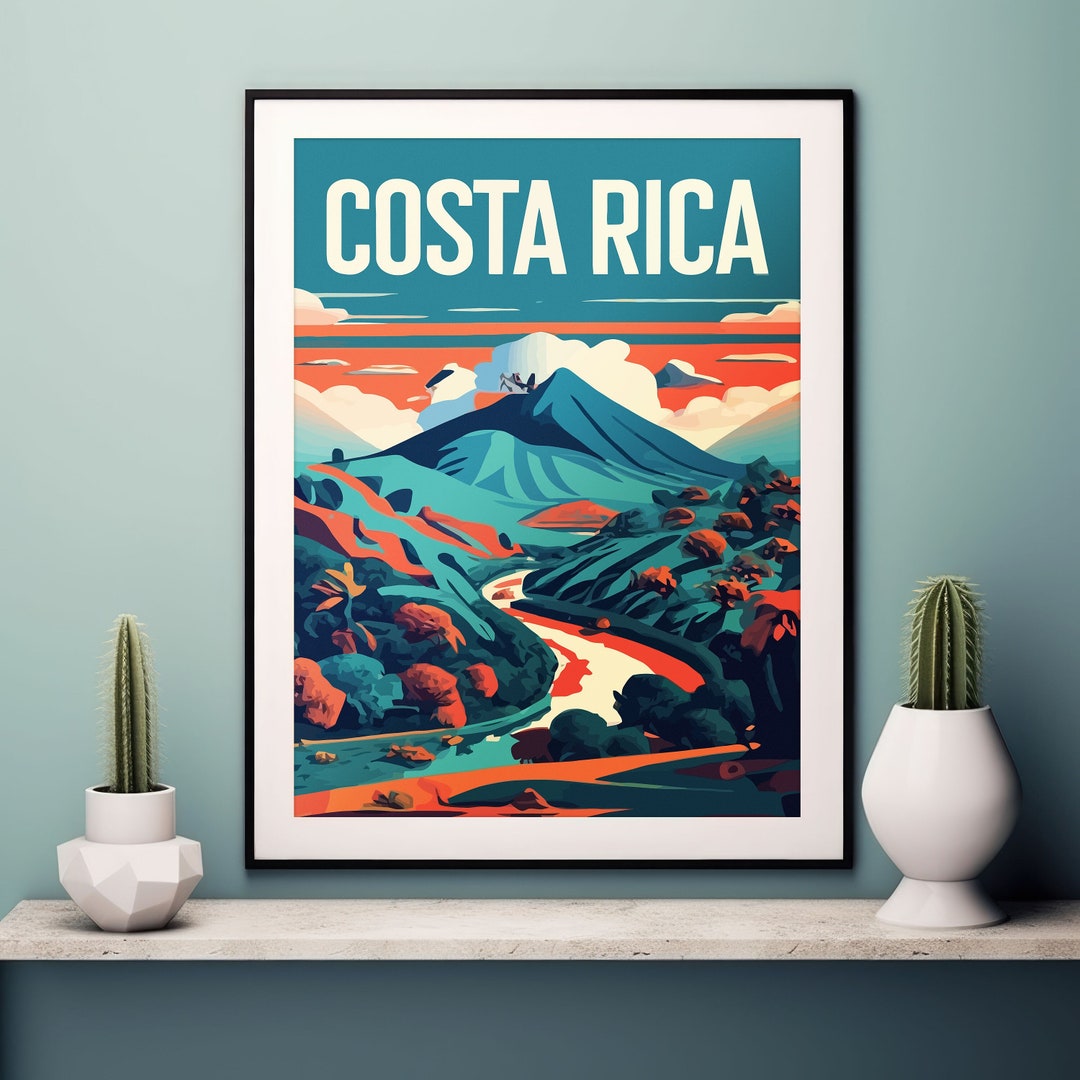 Costa Rica Travel Poster, Costa Rica Print, Caribbean Art Print, Costa ...