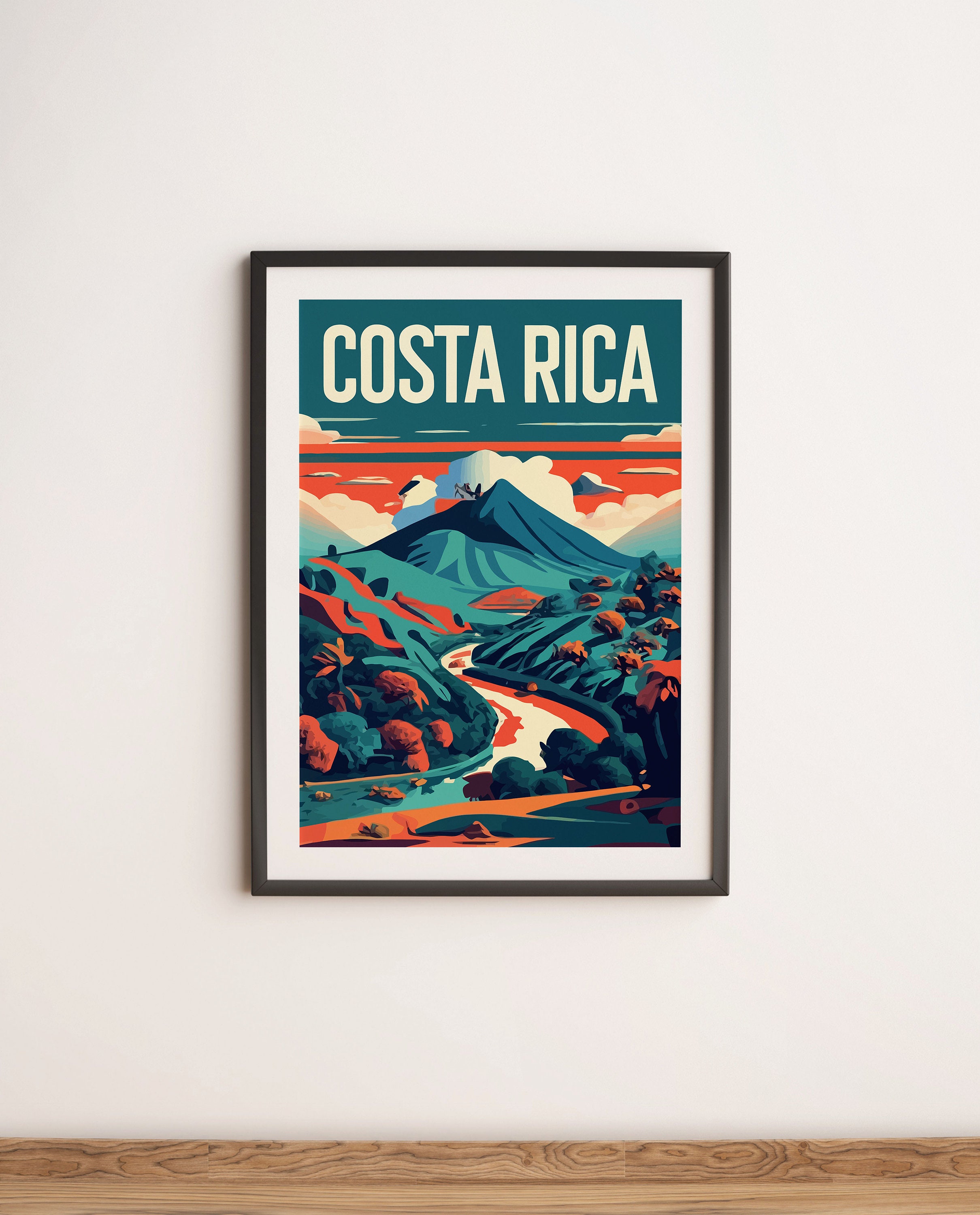 Costa Rica Travel Poster, Costa Rica Print, Caribbean Art Print, Costa ...