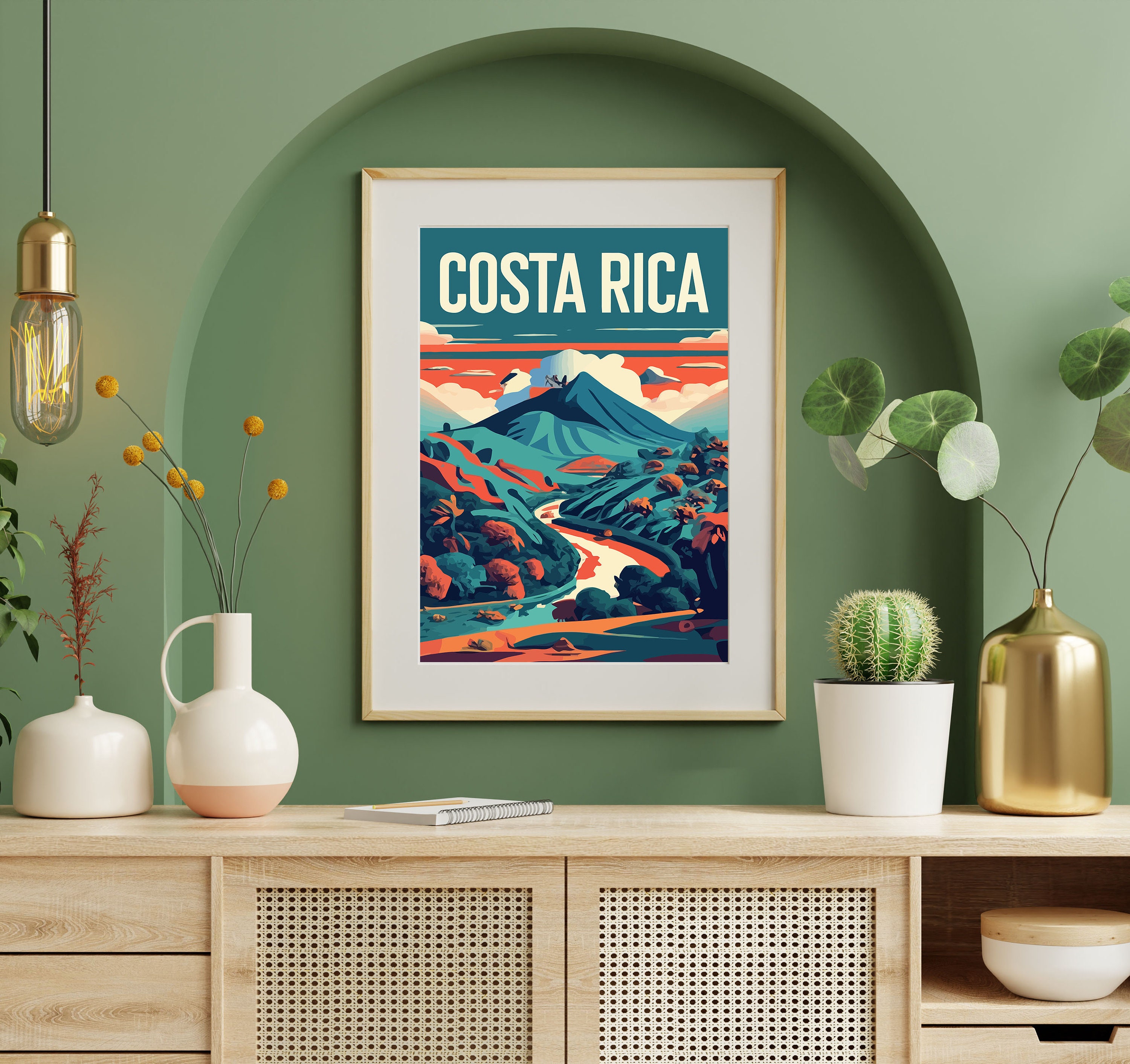 Costa Rica Travel Poster, Costa Rica Print, Caribbean Art Print, Costa ...