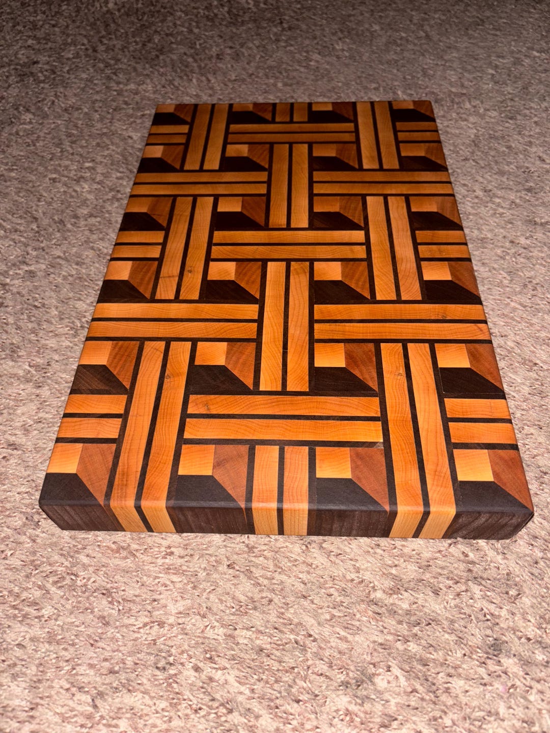 3D Weave End Grain Butcher Block Cutting Board 1.5" Thick - Etsy