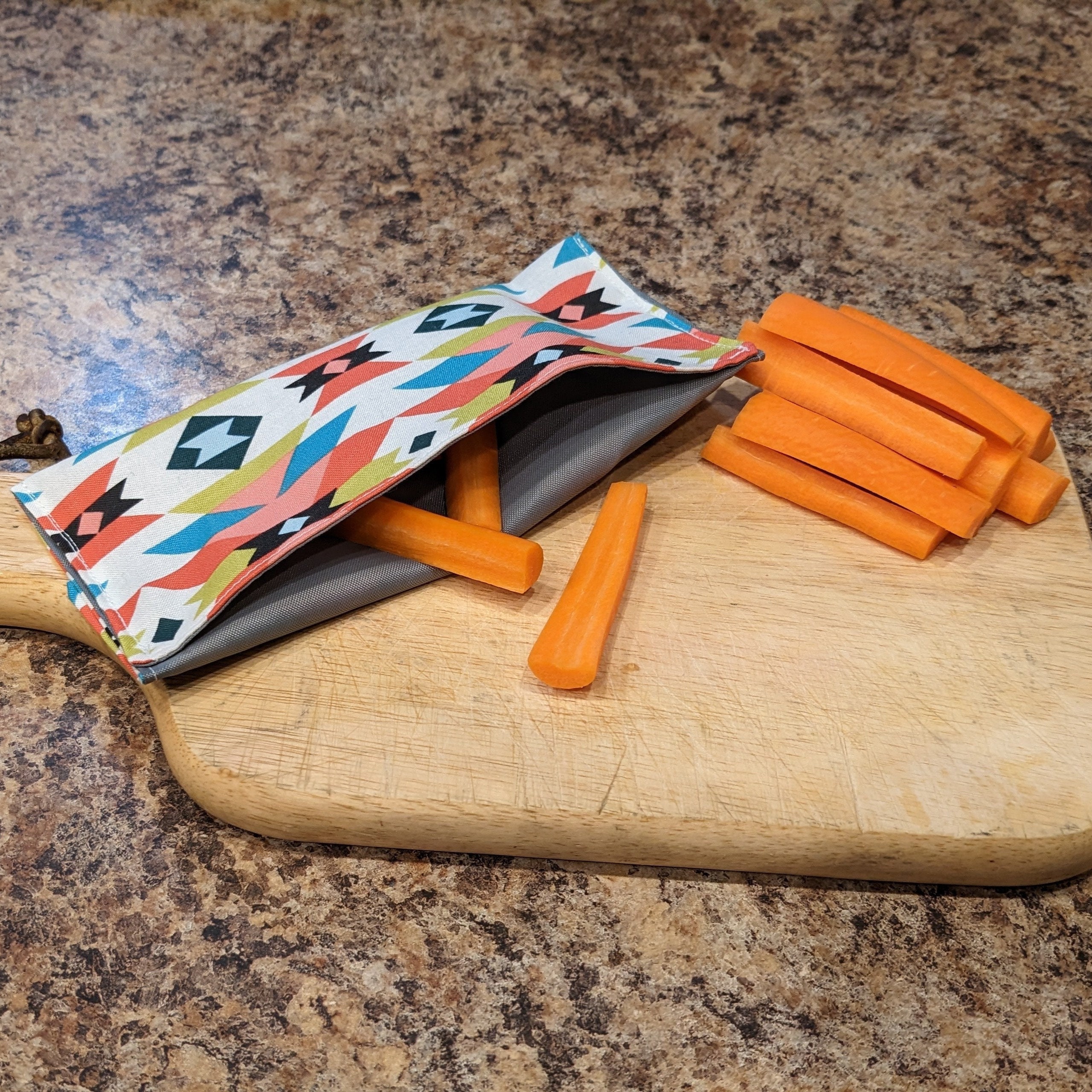 Reusable Snack Sack, Geometric Pattern, Folding Closure - Etsy