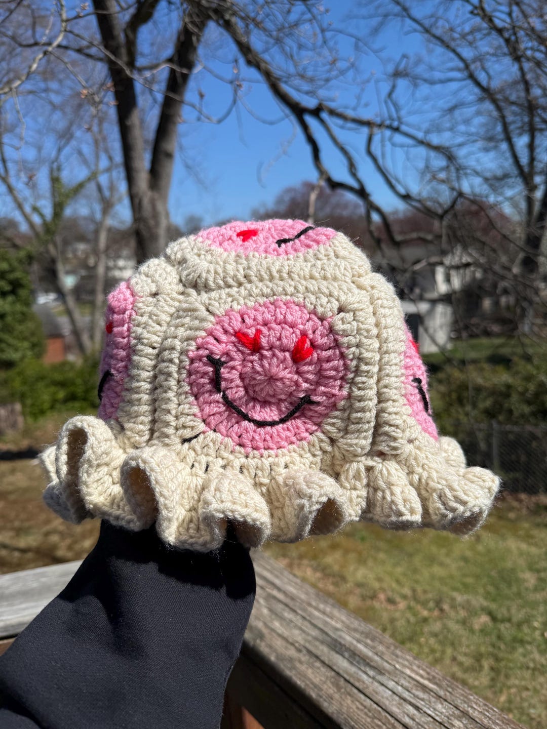 Smiley Face and Heart Eyes Bucket Hats/ Summer Hat | Silly Hats | Emoji ...