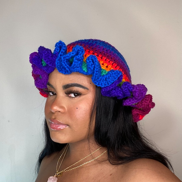 Crochet Ruffle Hat - Etsy