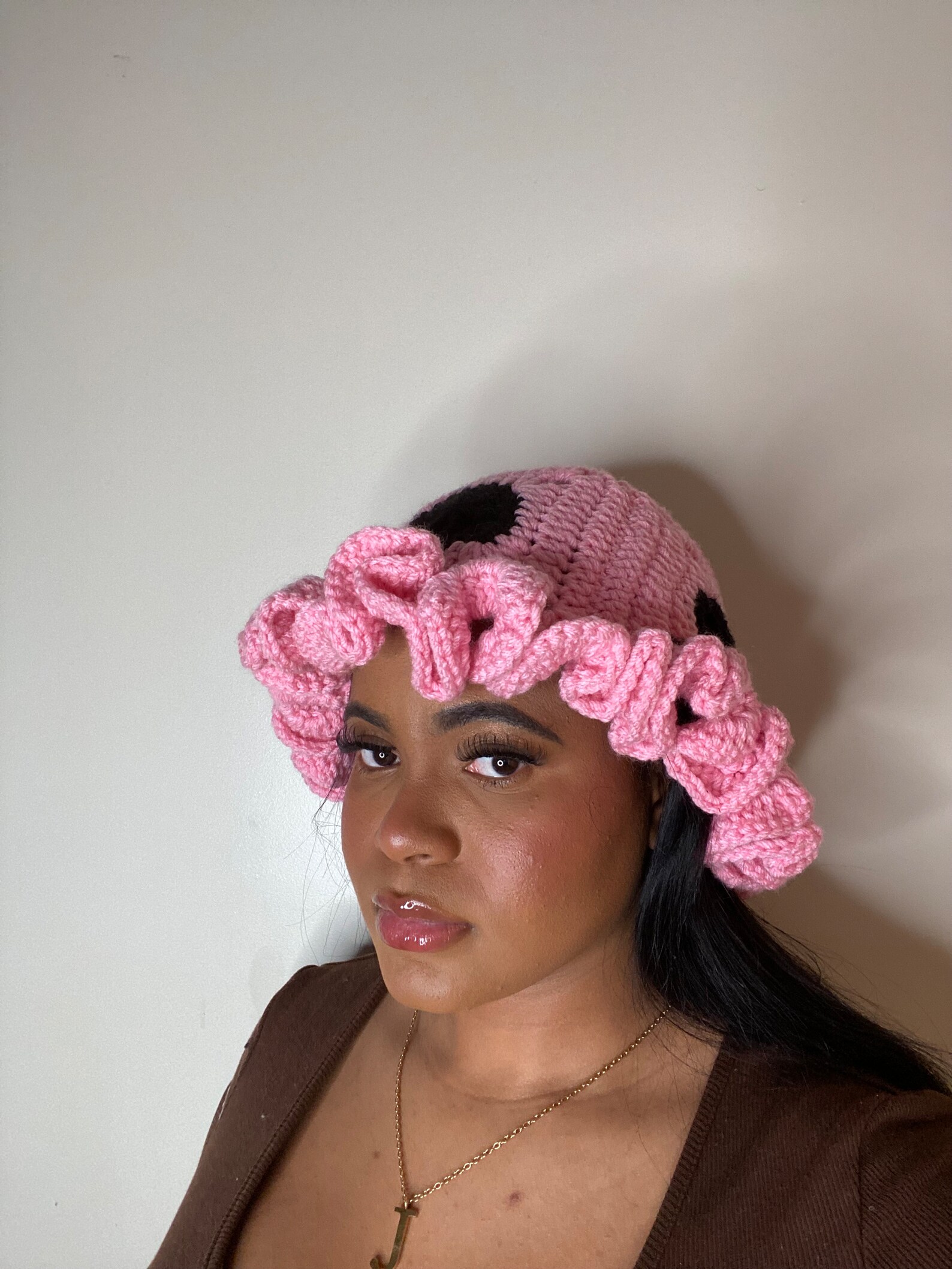 Skull Face Design Ruffle Egde Hat/ Halloween Ruffle Hats/ Halloween ...