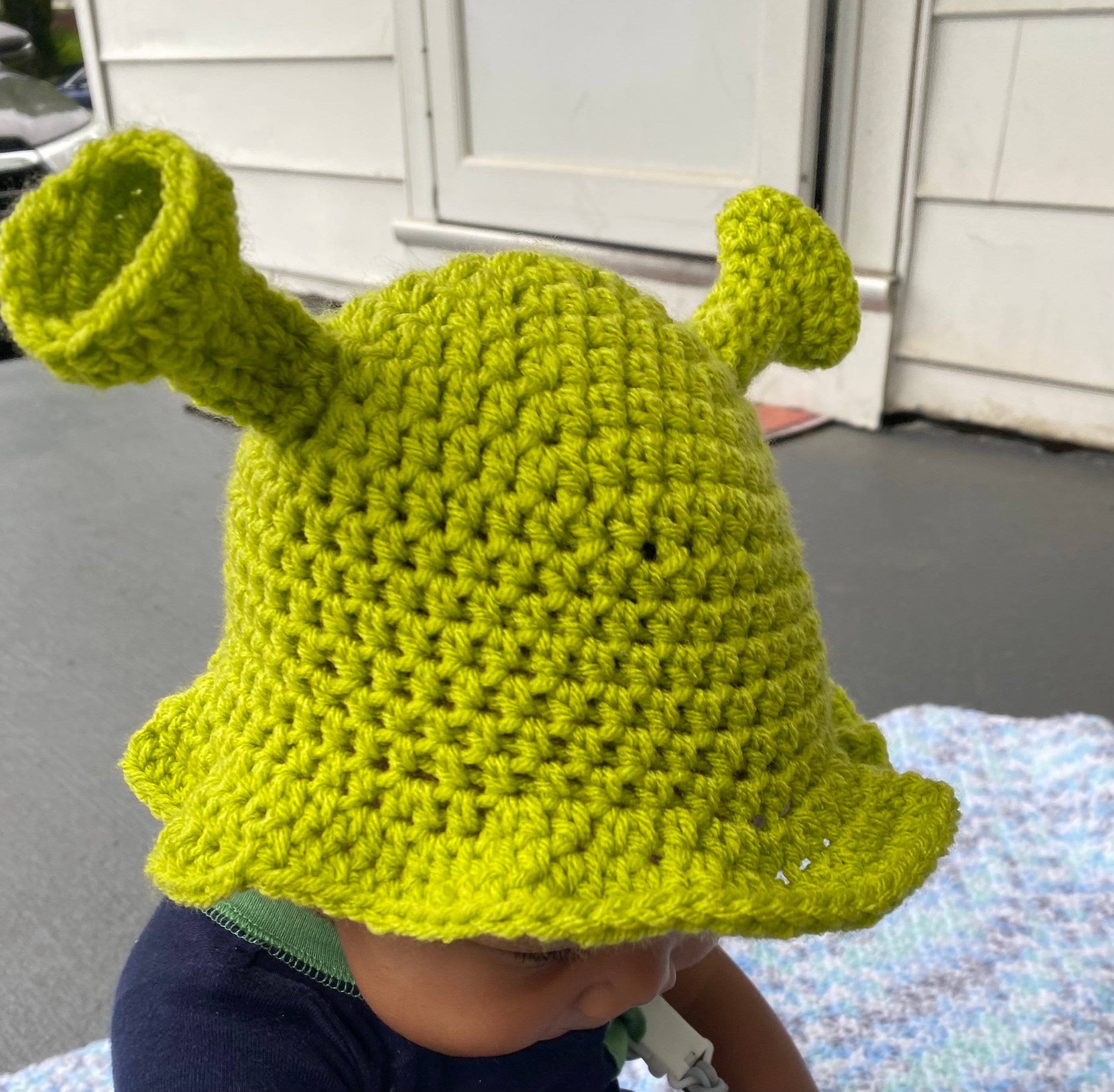 Crochet Shrek/fiona Ogre Bucket Hat/ Crochet Infant/toddlers Bucket Hat ...