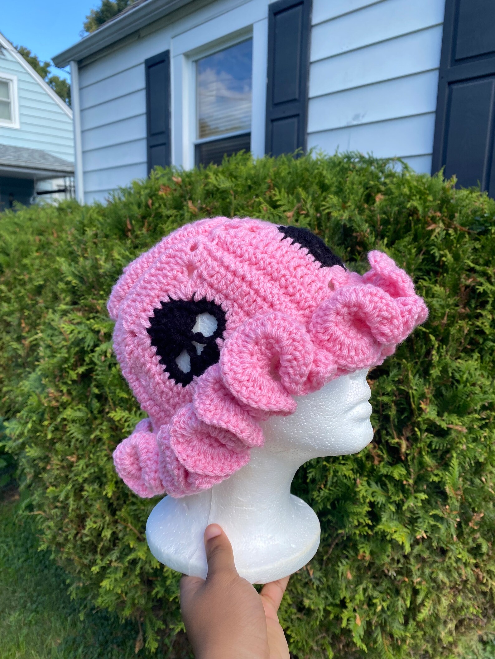 Skull Face Design Ruffle Egde Hat/ Halloween Ruffle Hats/ Halloween ...