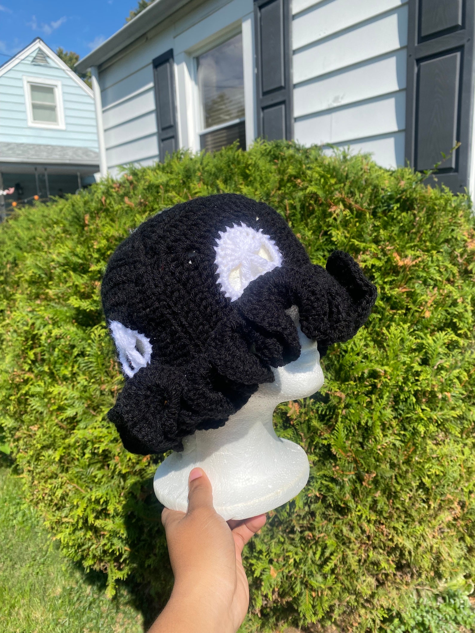 Skull Face Design Ruffle Egde Hat/ Halloween Ruffle Hats/ Halloween ...