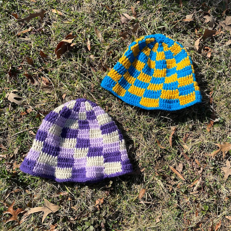 Checkered Hat - Etsy