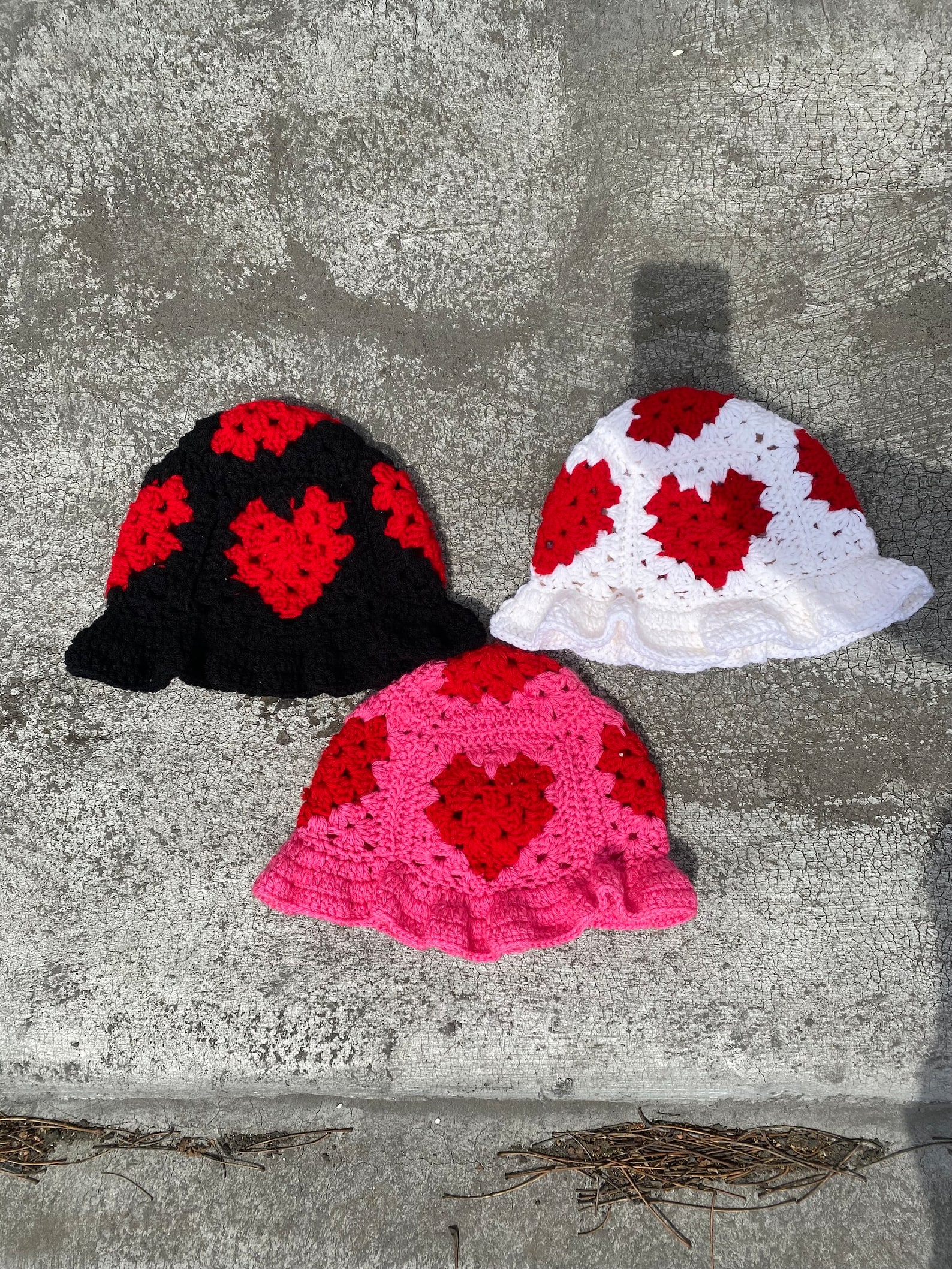 Crochet Granny Heart Square Bucket Hat/ Handmade Bucket Hat/ - Etsy