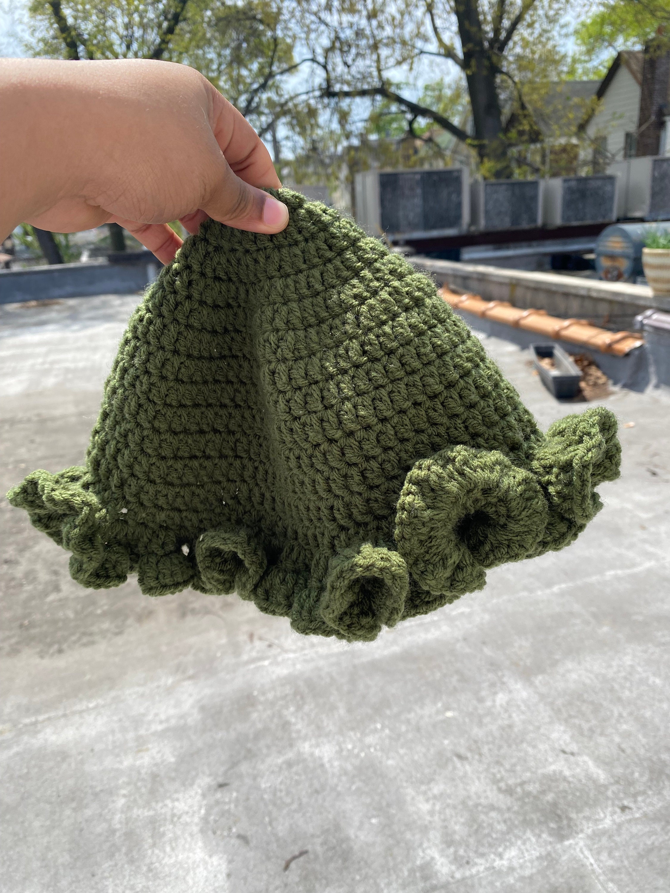 Crochet Ruffled Bucket Hat | Ruffled Hat | Cute Bucket Hat | Handmade ...