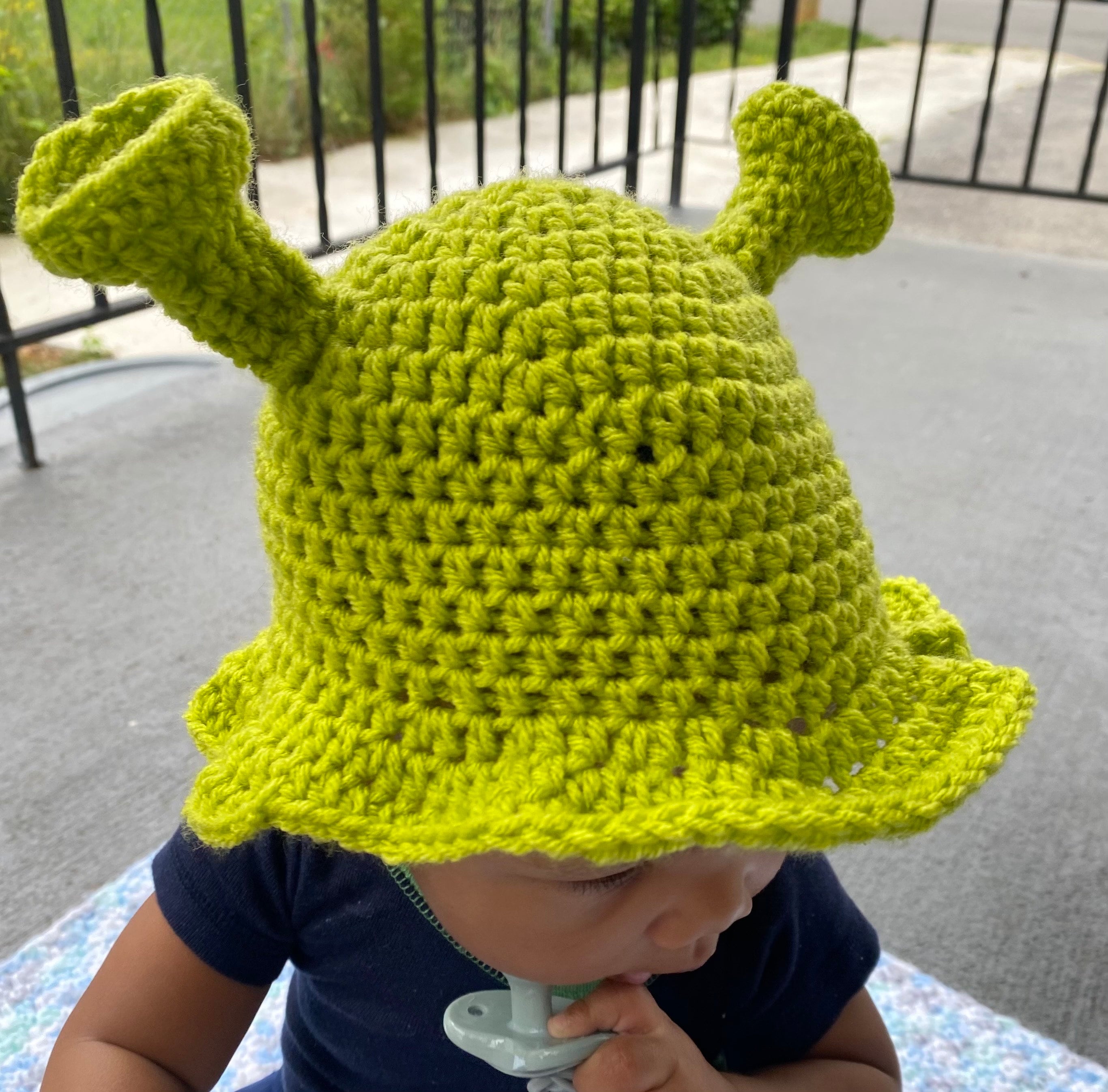 Crochet Shrek/fiona Ogre Bucket Hat/ Crochet Infant/toddlers Bucket Hat ...