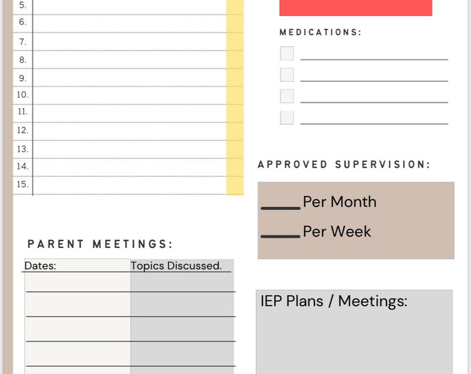 Behavior Analysis Client Information Sheet - Etsy