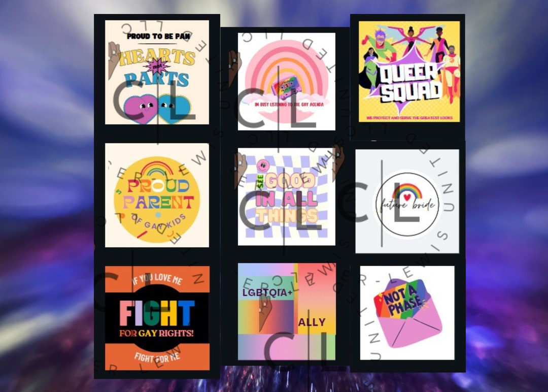 LGBT Printable Sticker Designs, Printable Decal Designs, Ally Designs ...