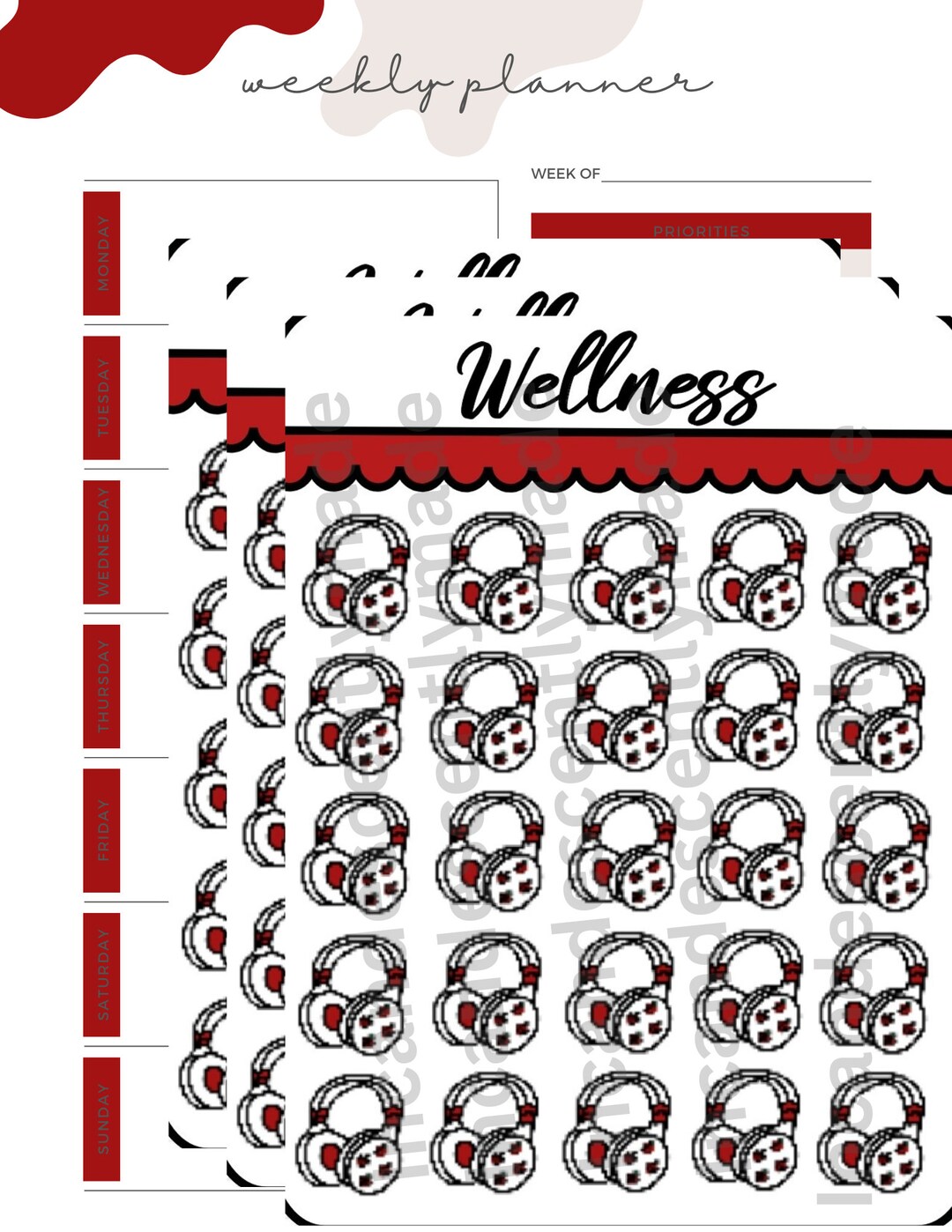 Wellness Health Excercise Sticker Sheet/sticker Sheet/cute Sticker ...