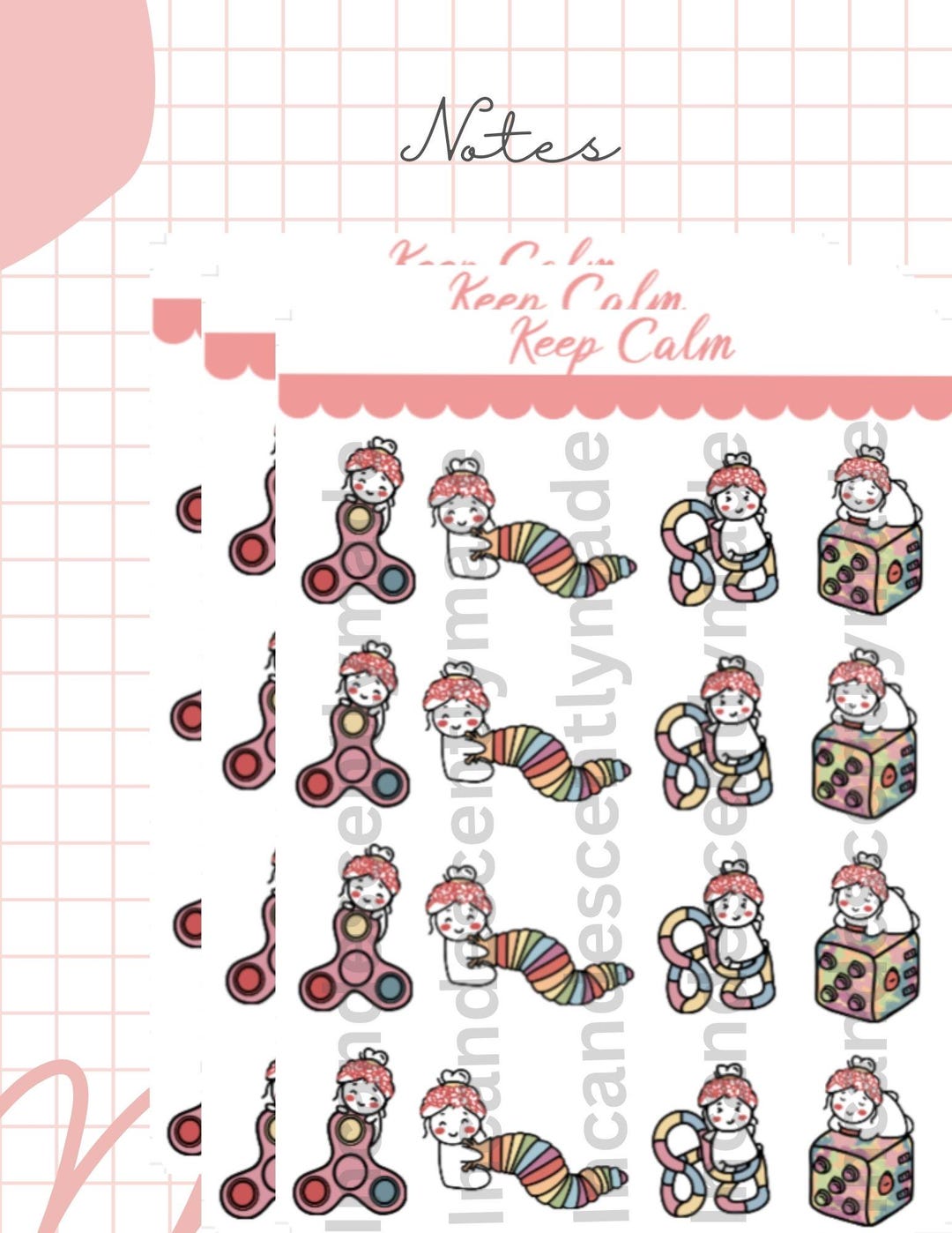 Fidget Sticker Sheet/sticker Sheet/cute Sticker Sheet/journal Sticker ...