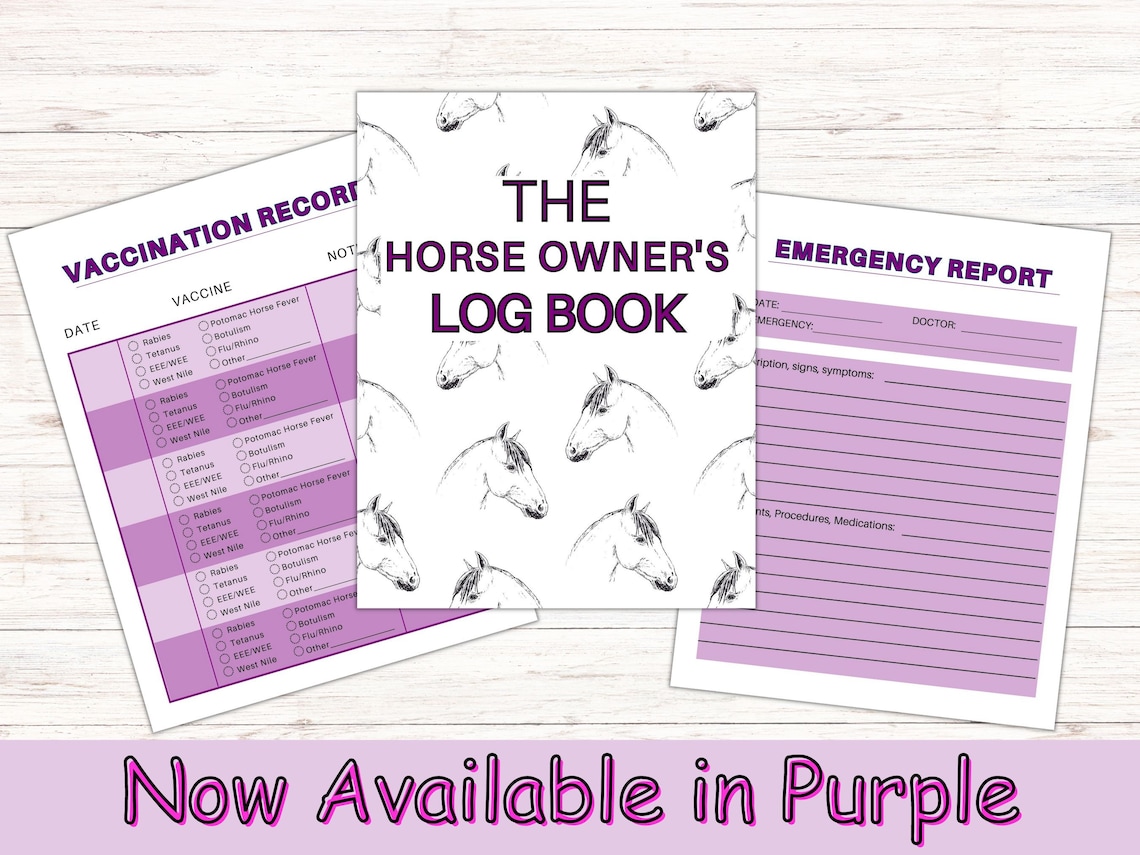 Horse Owner's Record Keeping, Horse Record, Horse Health Record ...