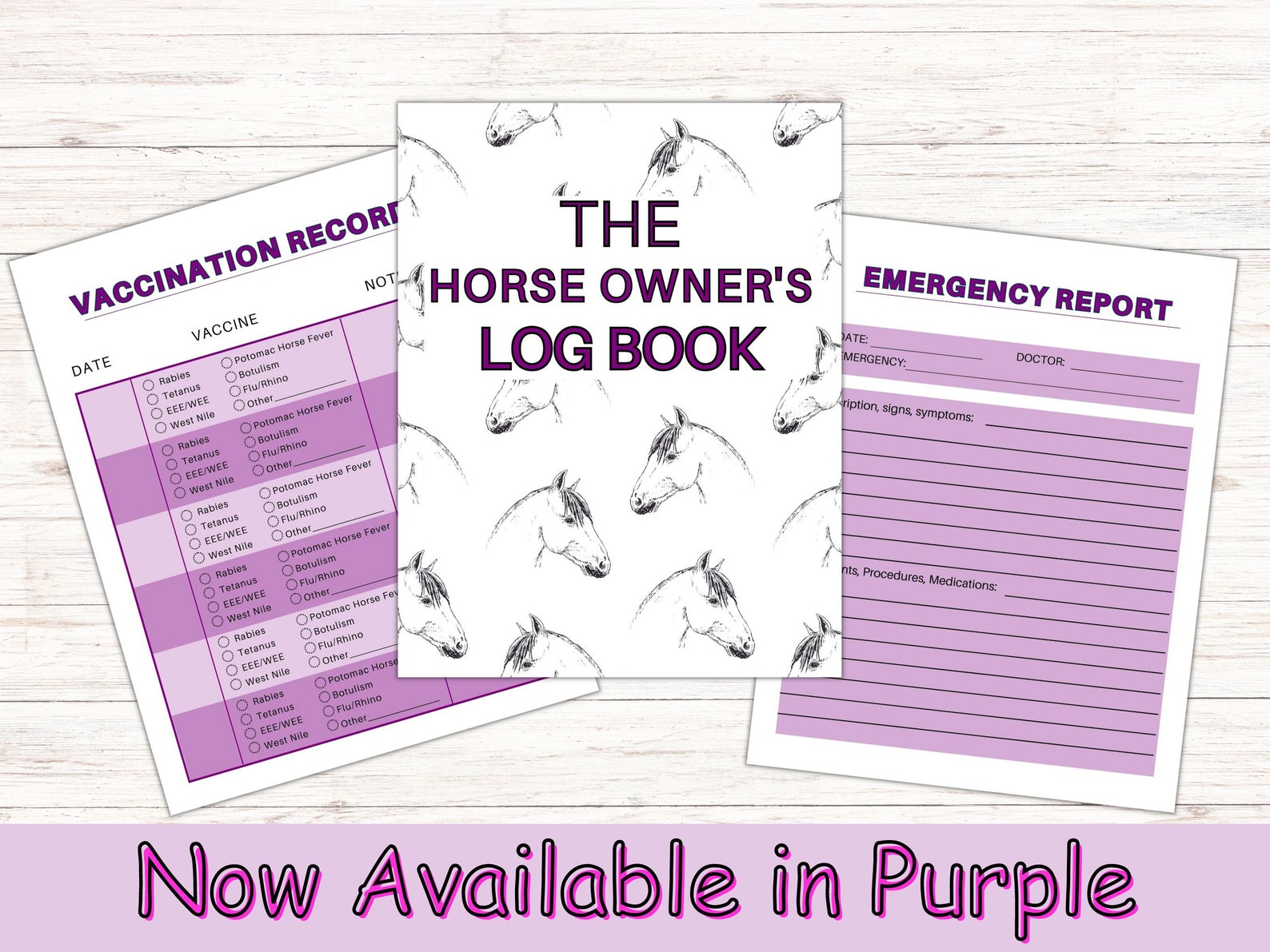 Horse Owner's Record Keeping, Horse Record, Horse Health Record ...