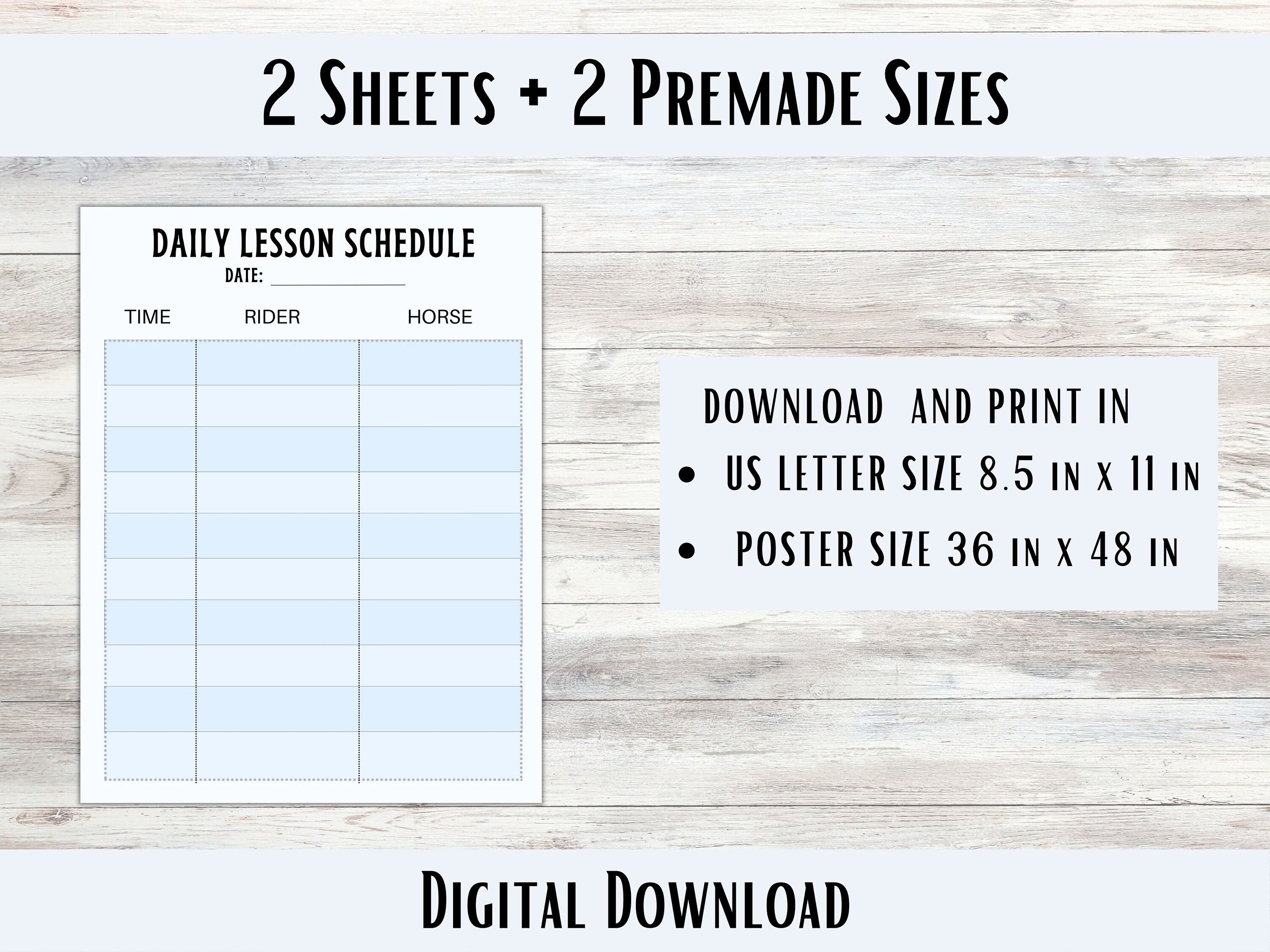 Riding Lesson Schedule, Daily Horse Lessons, Barn Management, Horse ...