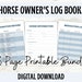 Horse Owner's Record Keeping, Horse Record, Horse Health Record ...