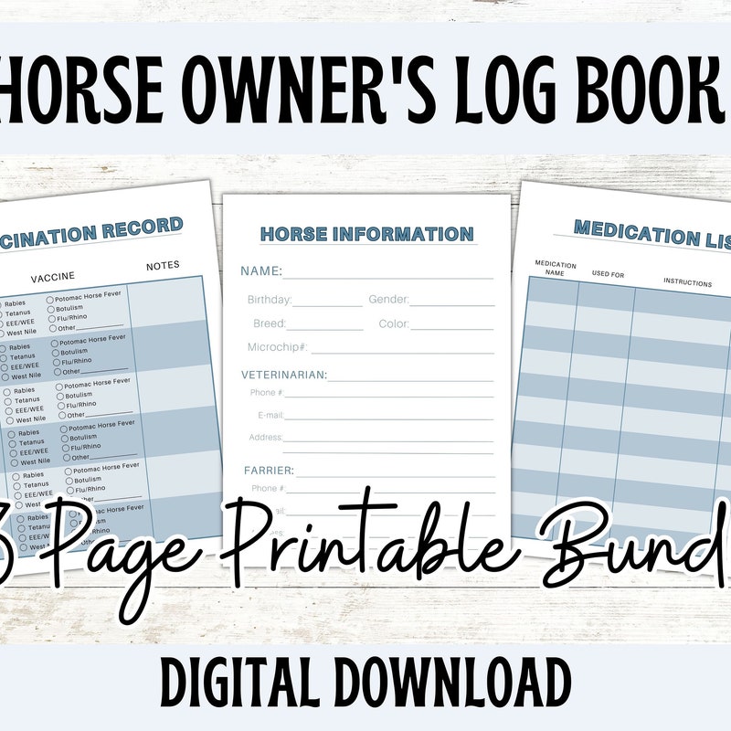 Horse Record Keeping - Etsy