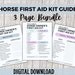 Horse First Aid Kit List, Printable Equine Med Kit, First Aid Guide ...