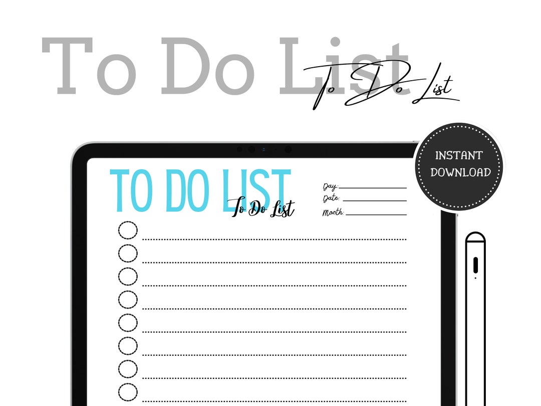 5 Font Colors to Do List, Digital to Do List, Simple to Do List ...
