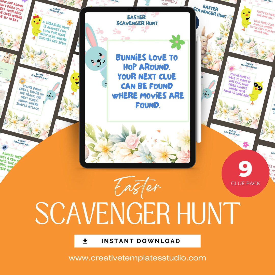 Easter Scavenger Hunt Clue Pack, Family Fun Game Printables ...