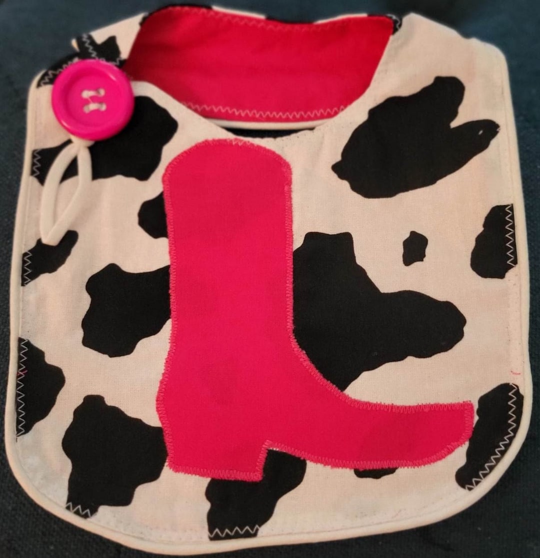 Cow Print Bib & Boot - Etsy