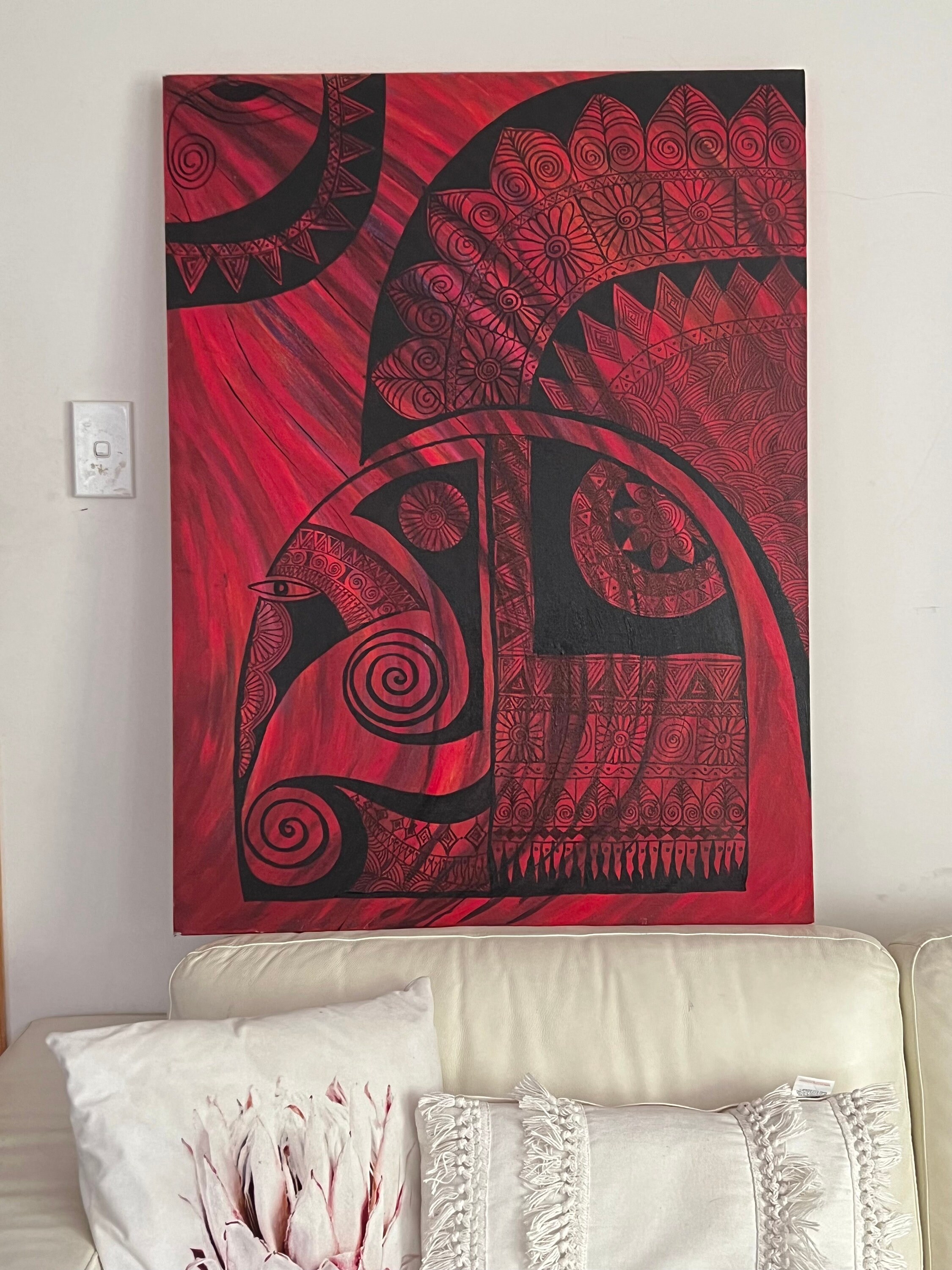 Original Free Hand Abstract Art on 100cm X75cm X4cm Canvas - Etsy