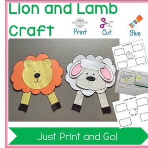 Lion and Lamb Craft - March Craft - Printable - Etsy