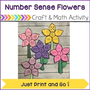 Number Sense Flower Craft and Math Activity - Printable - Etsy