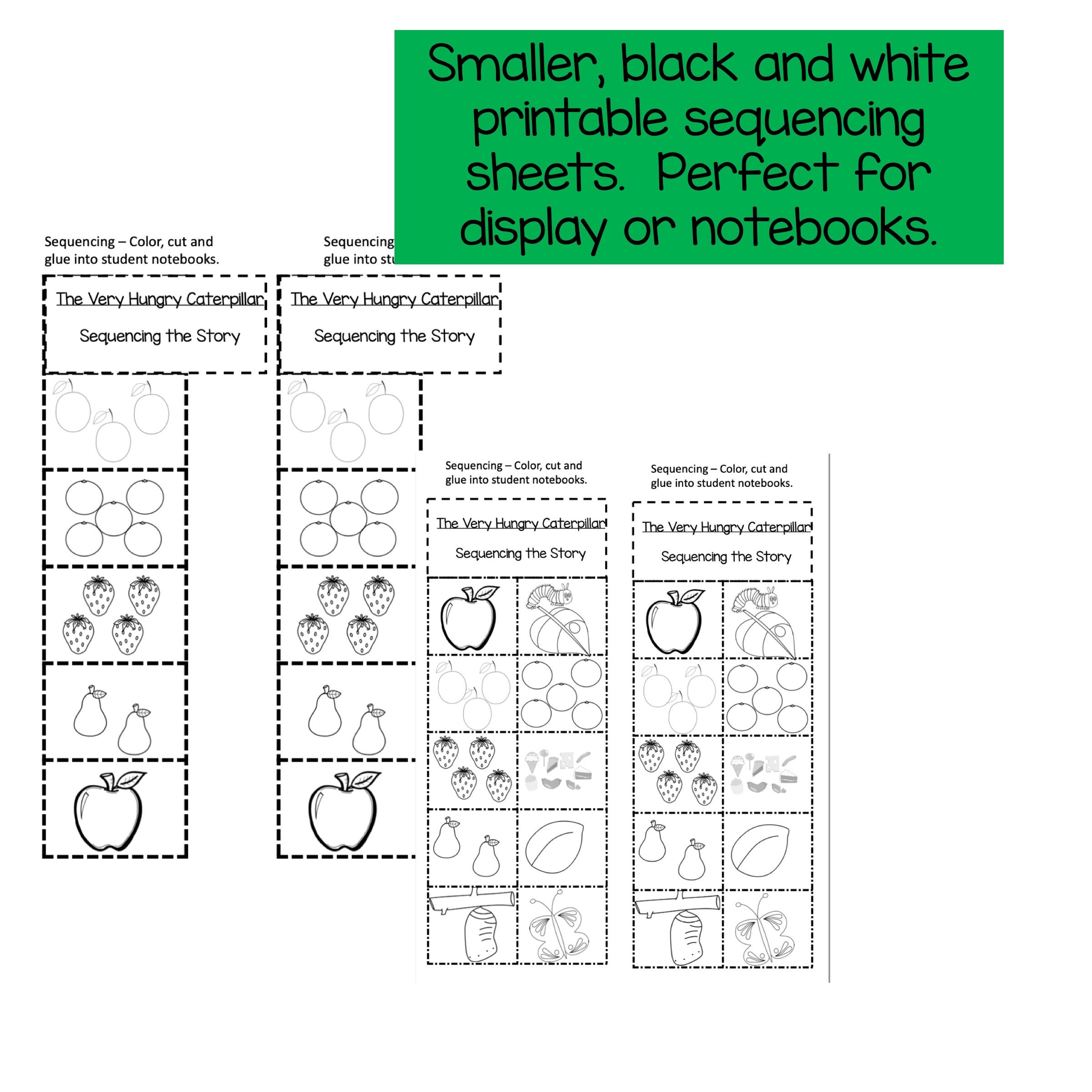 The Very Hungry Caterpillar - Printable Craft and Sequencing Activities ...