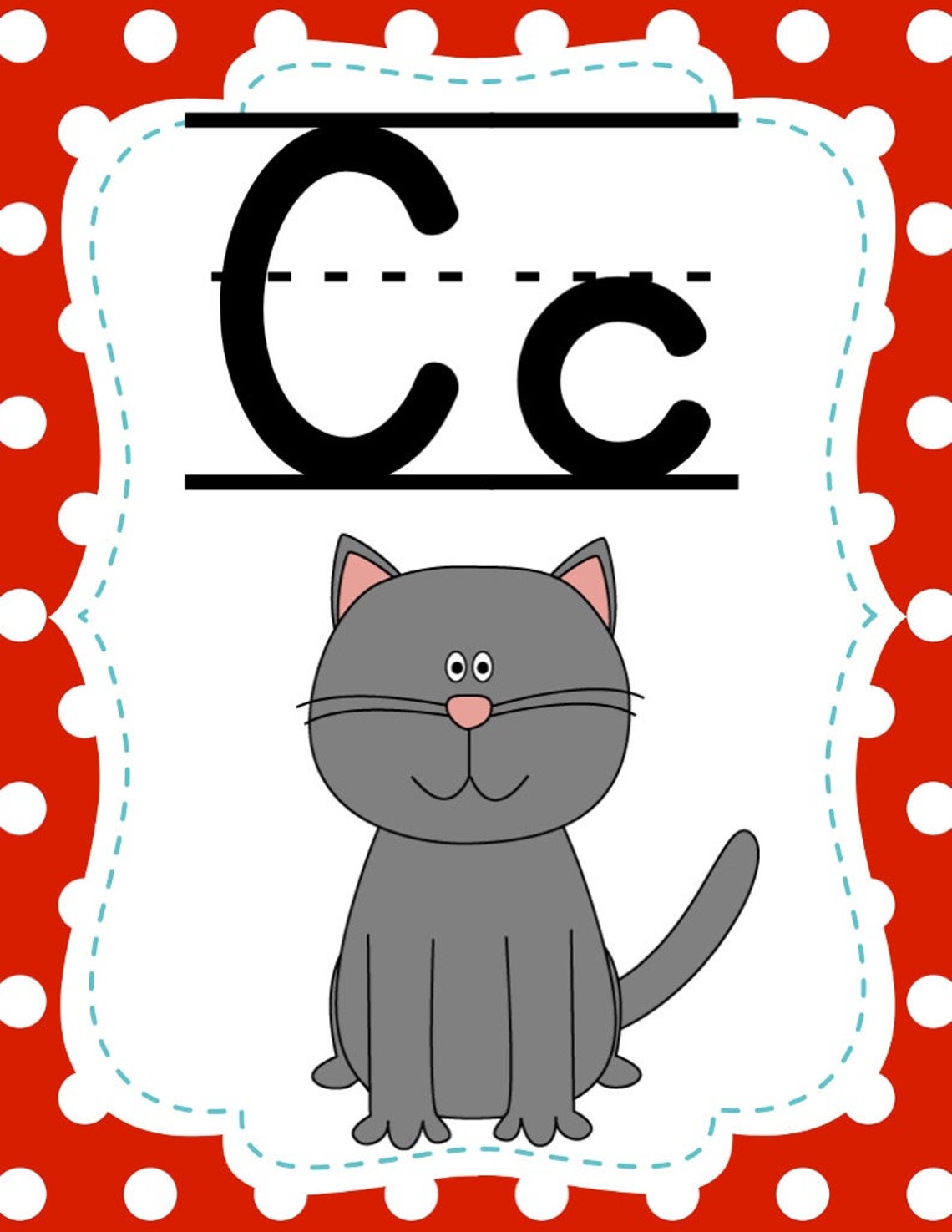Red Polka Dot Alphabet Posters - ABC - Homeschool - Preschool ...