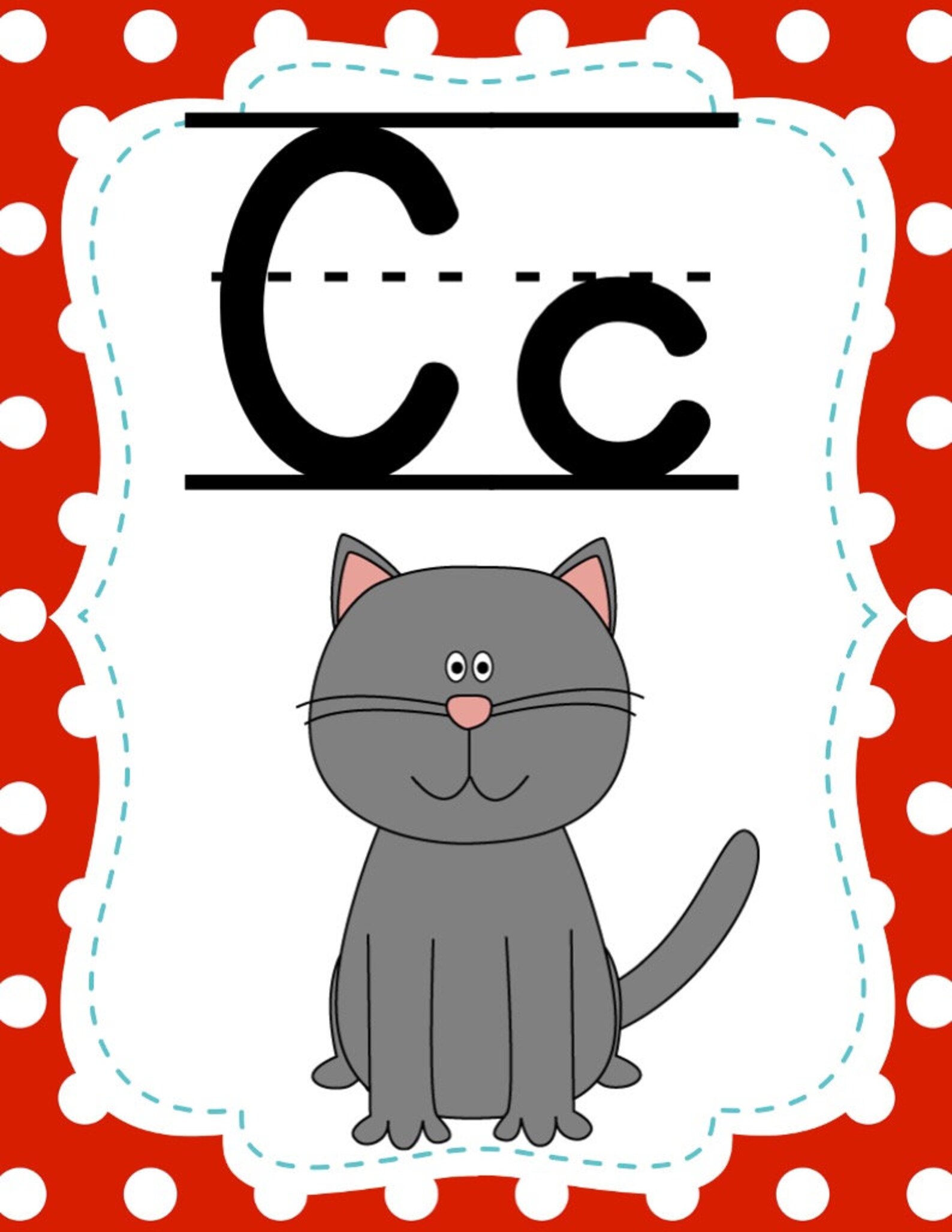 Red Polka Dot Alphabet Posters - ABC - Homeschool - Preschool ...