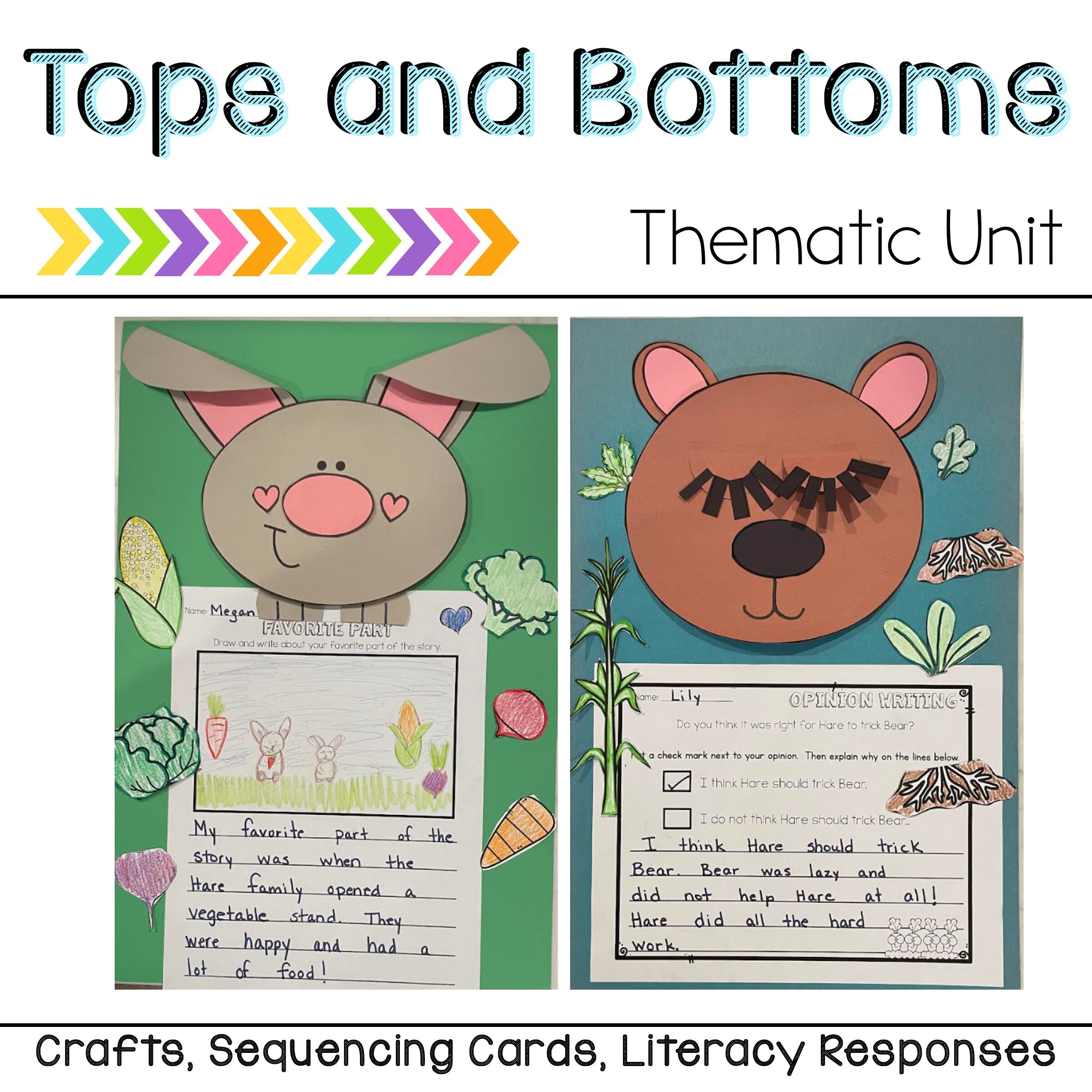 Tops and Bottoms - Printable Crafts, Sequencing Cards, Worksheets ...