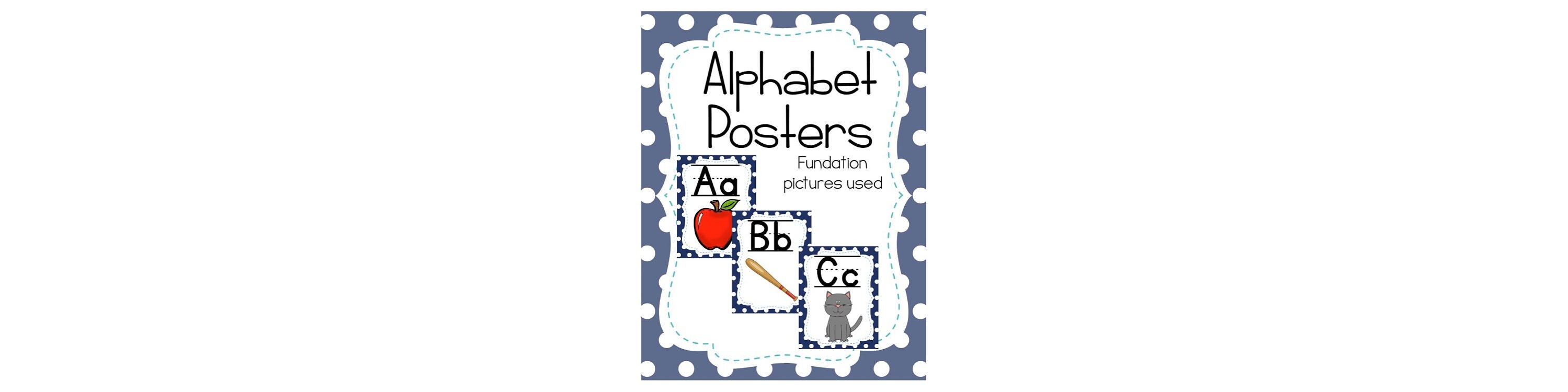 Navy Polka Dot Alphabet Posters - ABC - Homeschool - Preschool - First ...