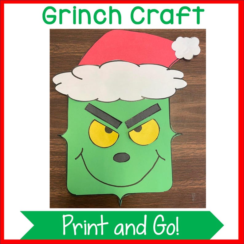The Grinch - Printable Craft - December Craft - Etsy
