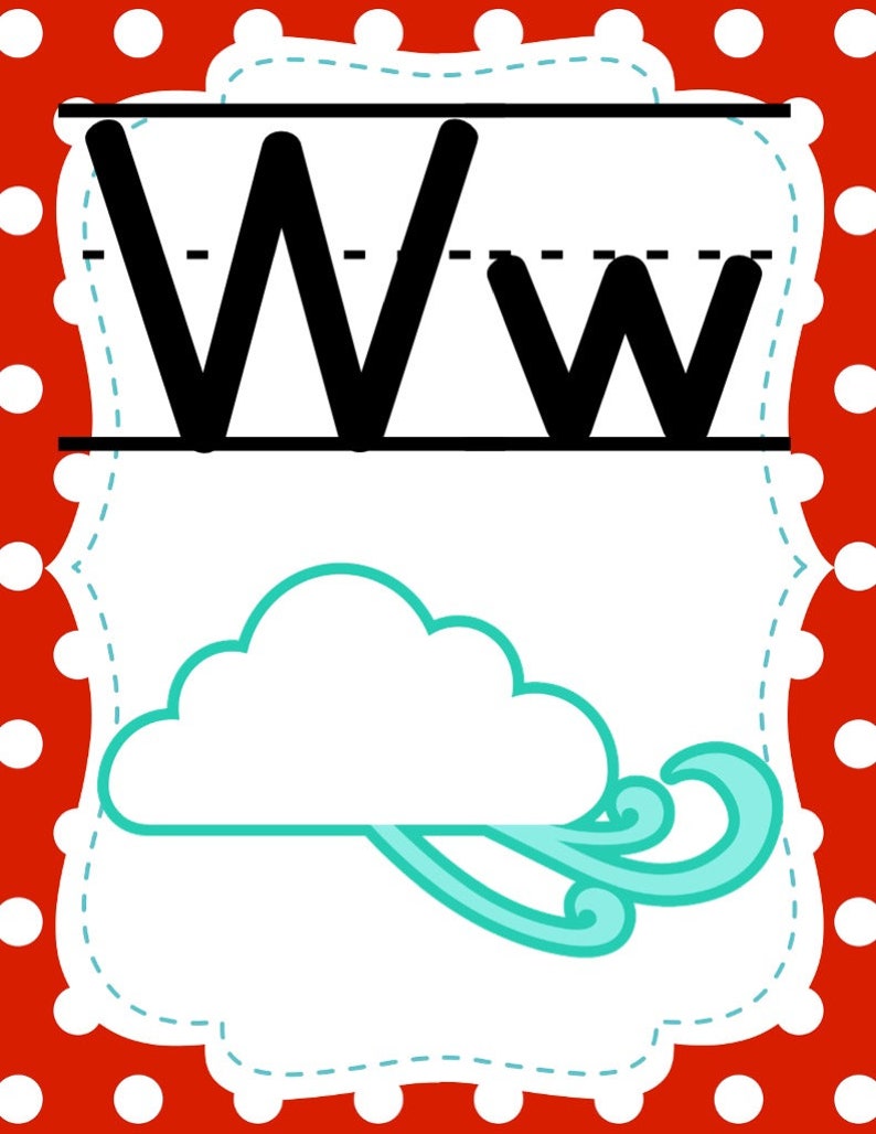 Red Polka Dot Alphabet Posters - ABC - Homeschool - Preschool ...