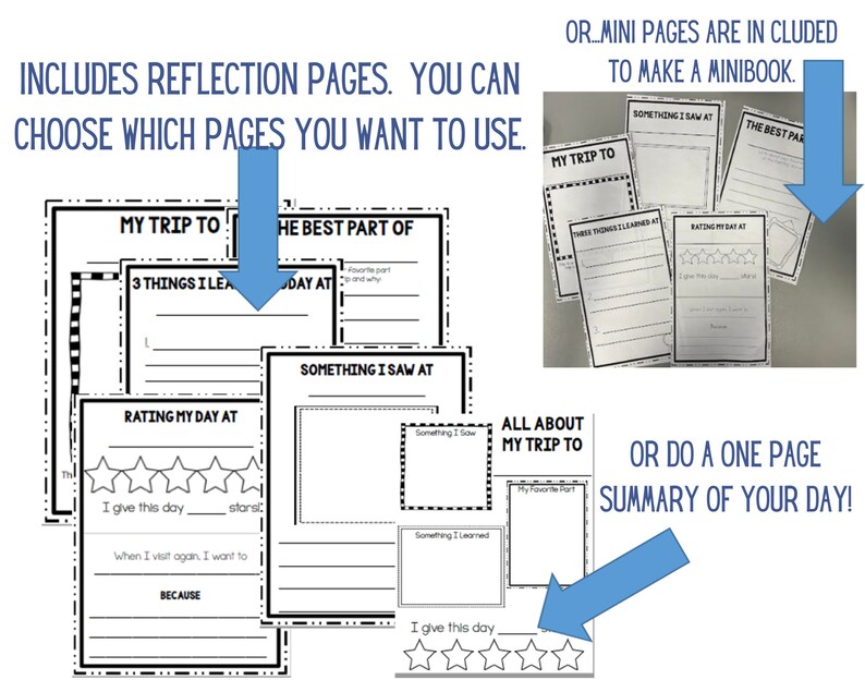 Field Trip - Printables - Reflection Sheets, Worksheets, Books, Mini ...