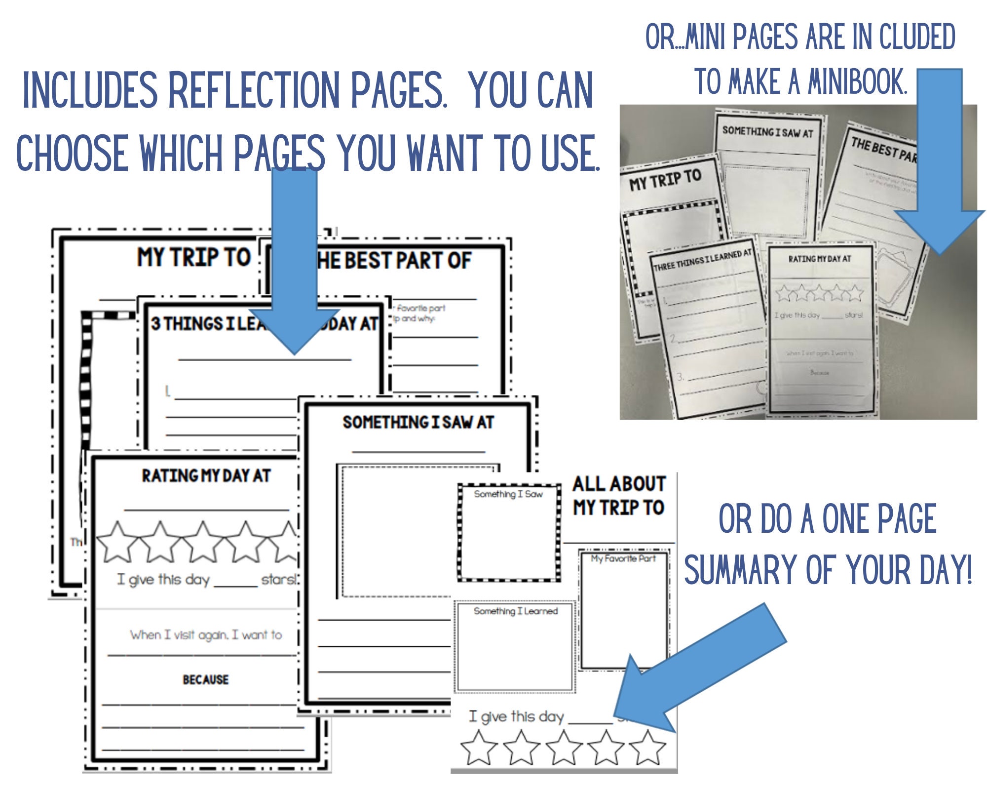Field Trip - Printables - Reflection Sheets, Worksheets, Books, Mini ...
