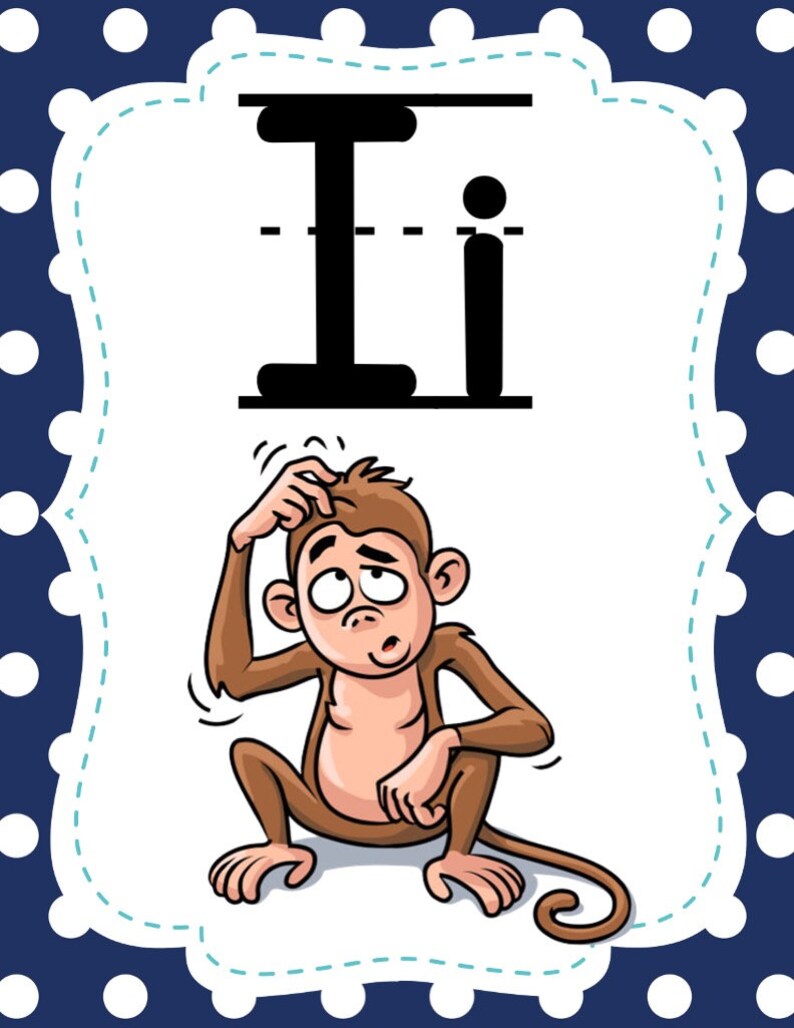 Navy Polka Dot Alphabet Posters - ABC - Homeschool - Preschool - First ...