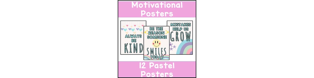 Pastel Motivational Printable Posters - Classroom Decor - Etsy