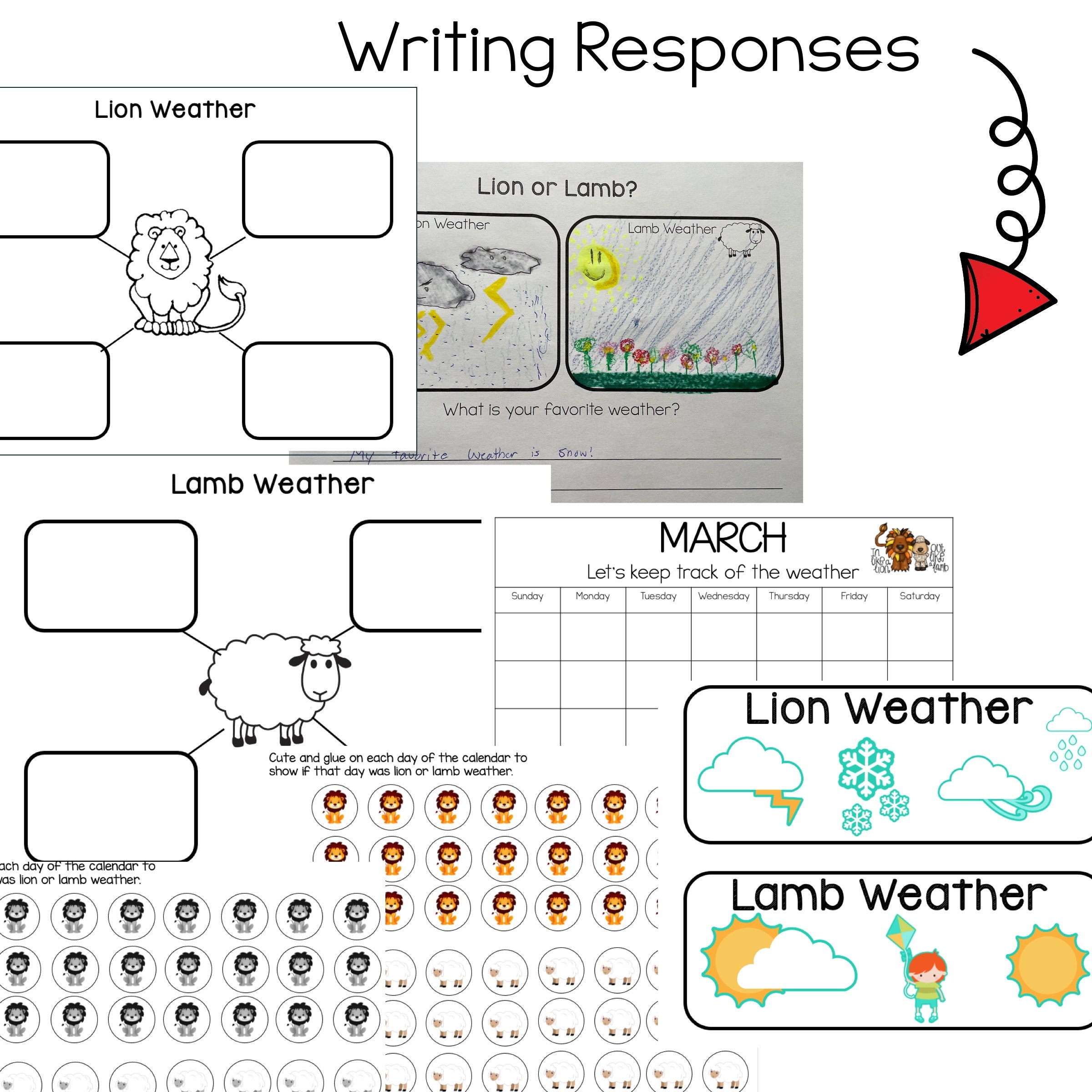 Lion and Lamb Craft - March Craft - Printable - Etsy