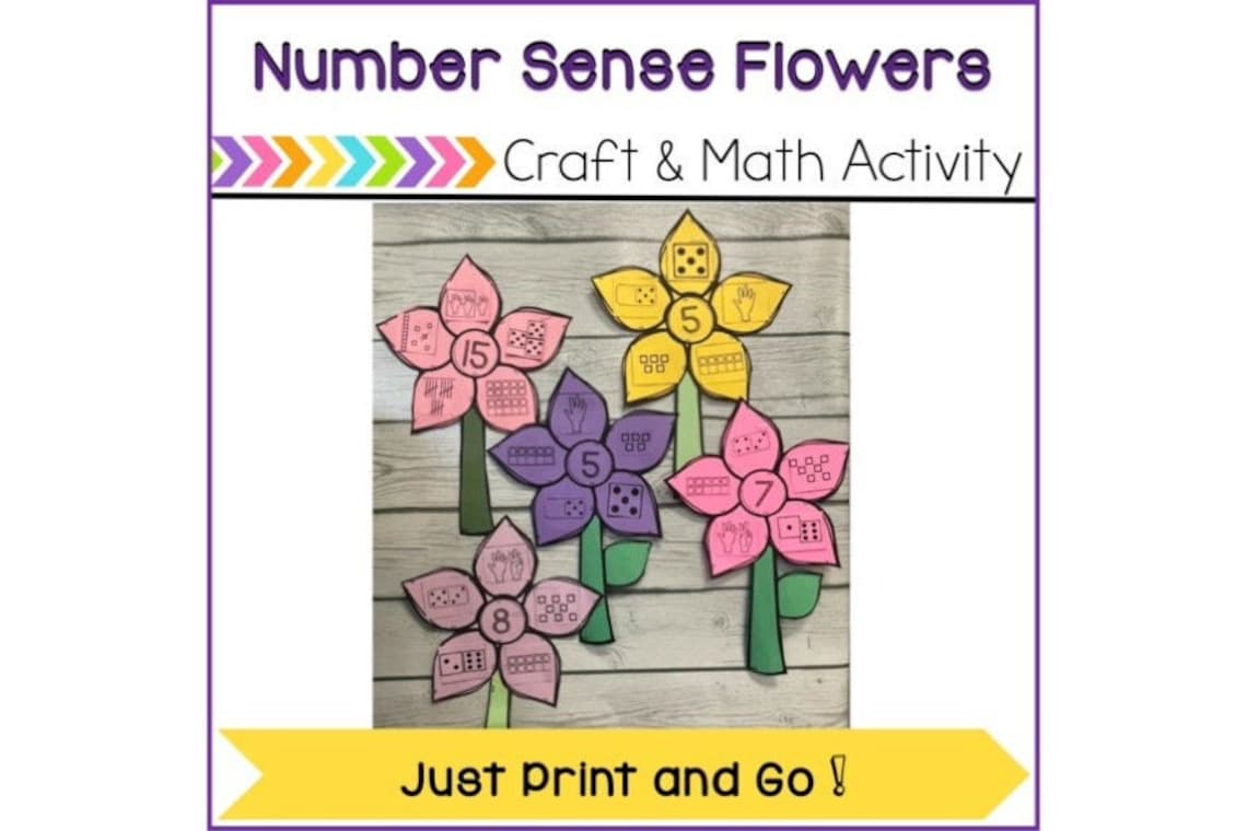 Number Sense Flower Craft and Math Activity Printable - Etsy