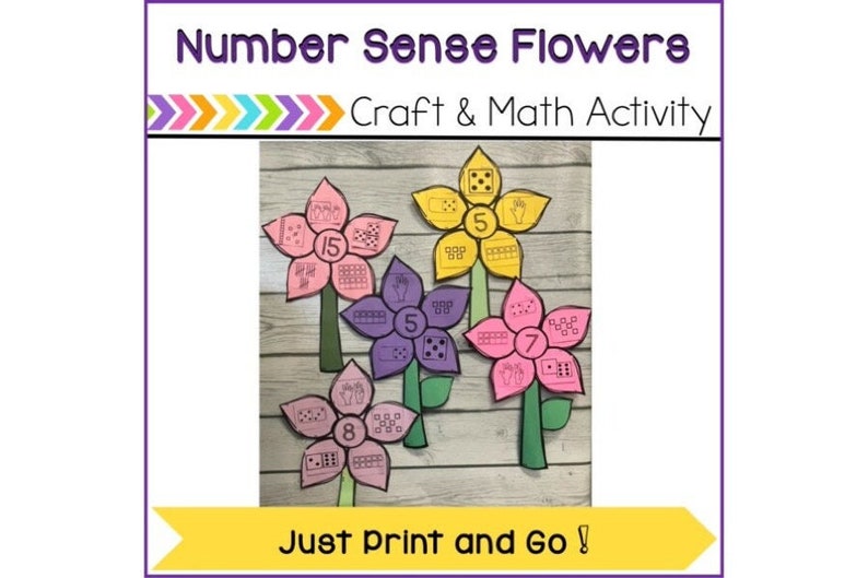 Number Sense Flower Craft and Math Activity Printable - Etsy