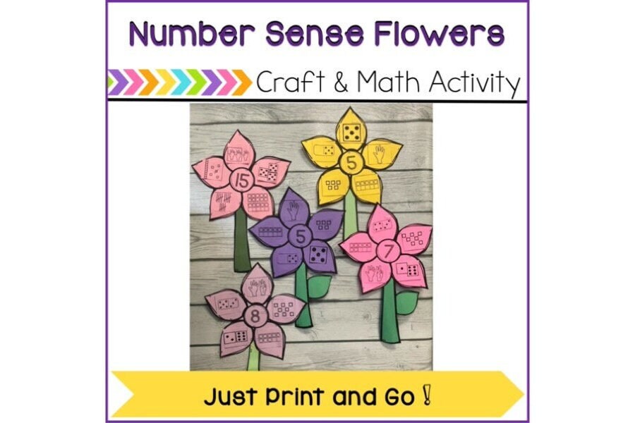 Number Sense Flower Craft and Math Activity - Printable - Etsy