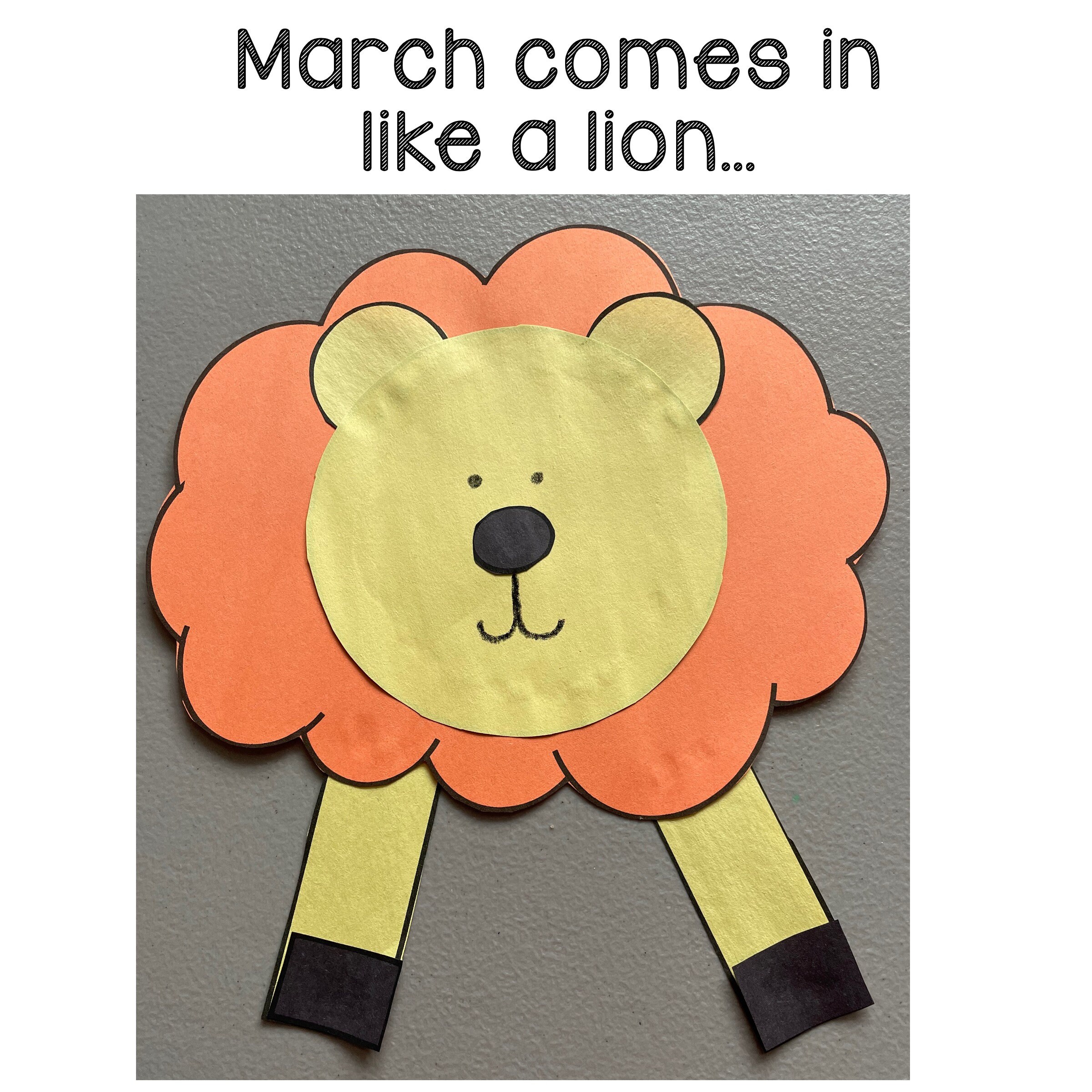 Lion and Lamb Craft - March Craft - Printable - Etsy
